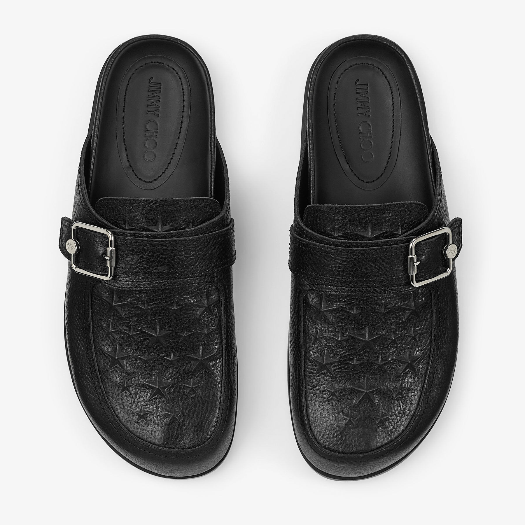 Etta Mule|Black Embossed Leather Shoe| JIMMY CHOO AU