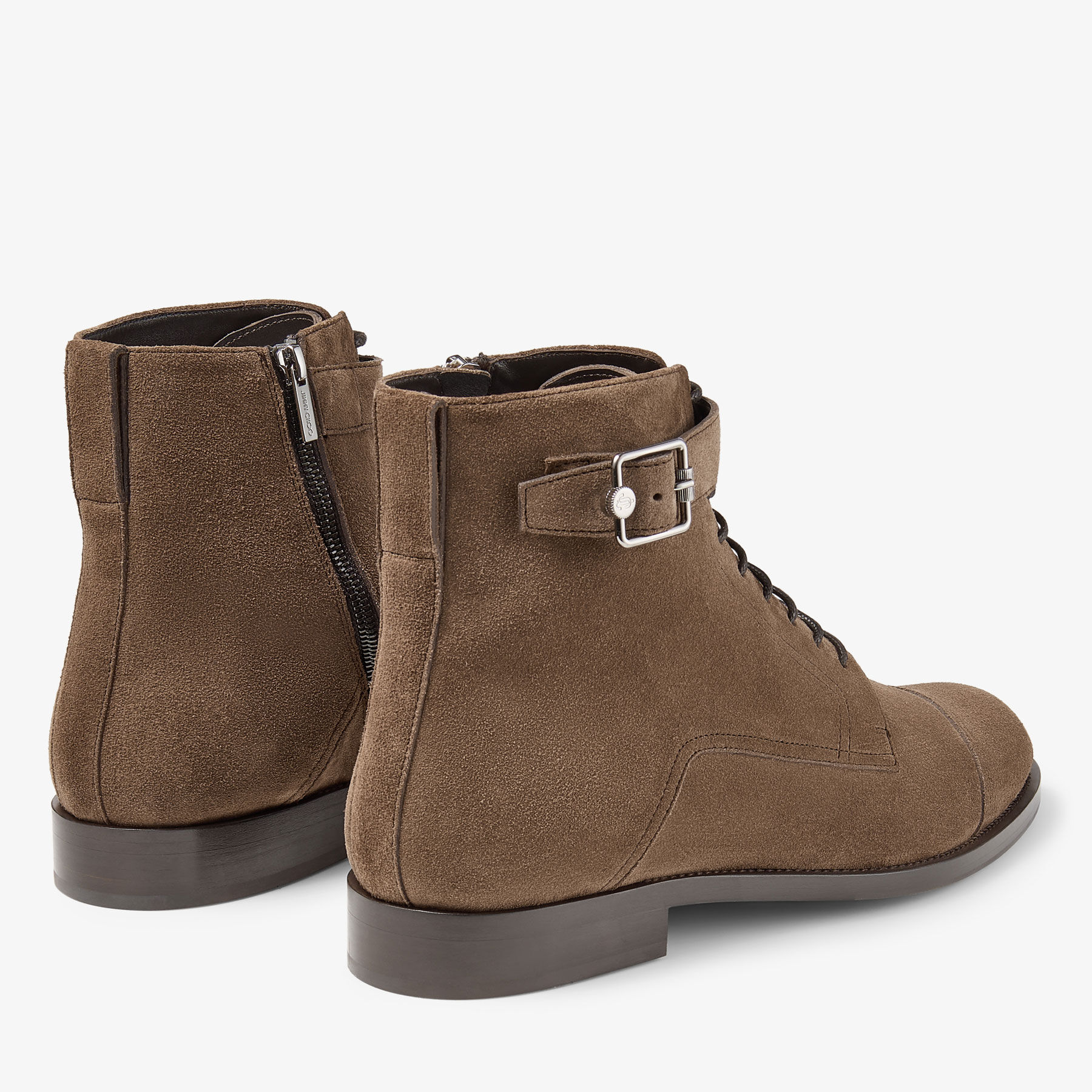 Finnion Lace Up Boot | Oak Velvet Suede Boots | JIMMY CHOO