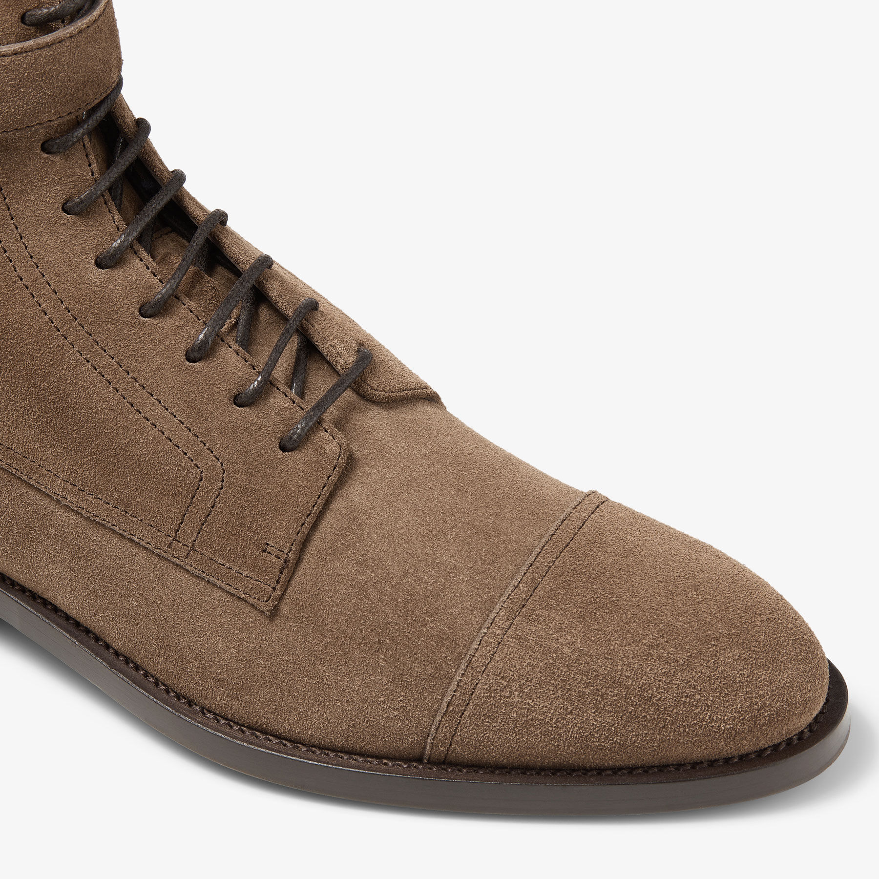 Finnion Lace Up Boot | Oak Velvet Suede Boots | JIMMY CHOO