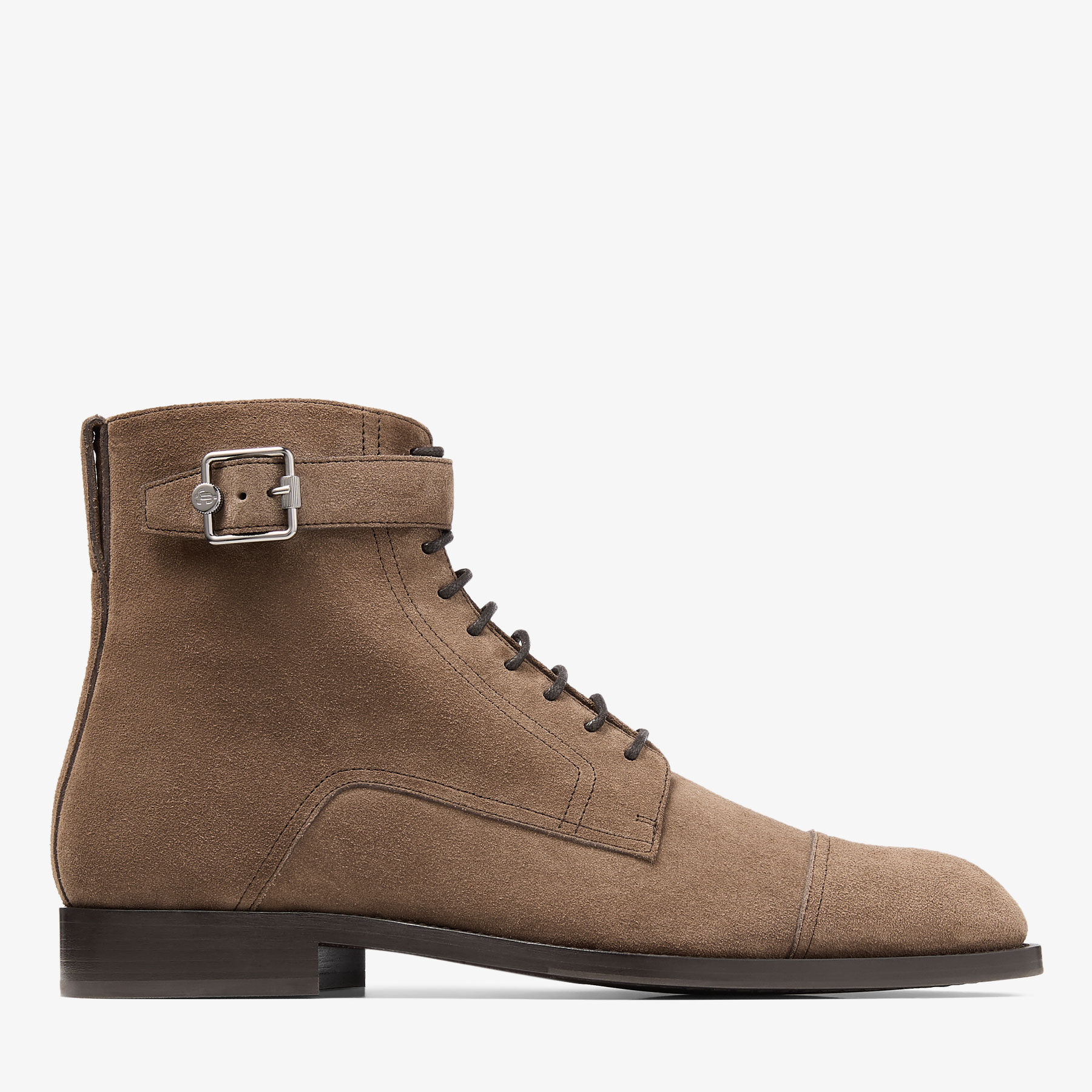 Finnion Lace Up Boot | Oak Velvet Suede Boots | JIMMY CHOO