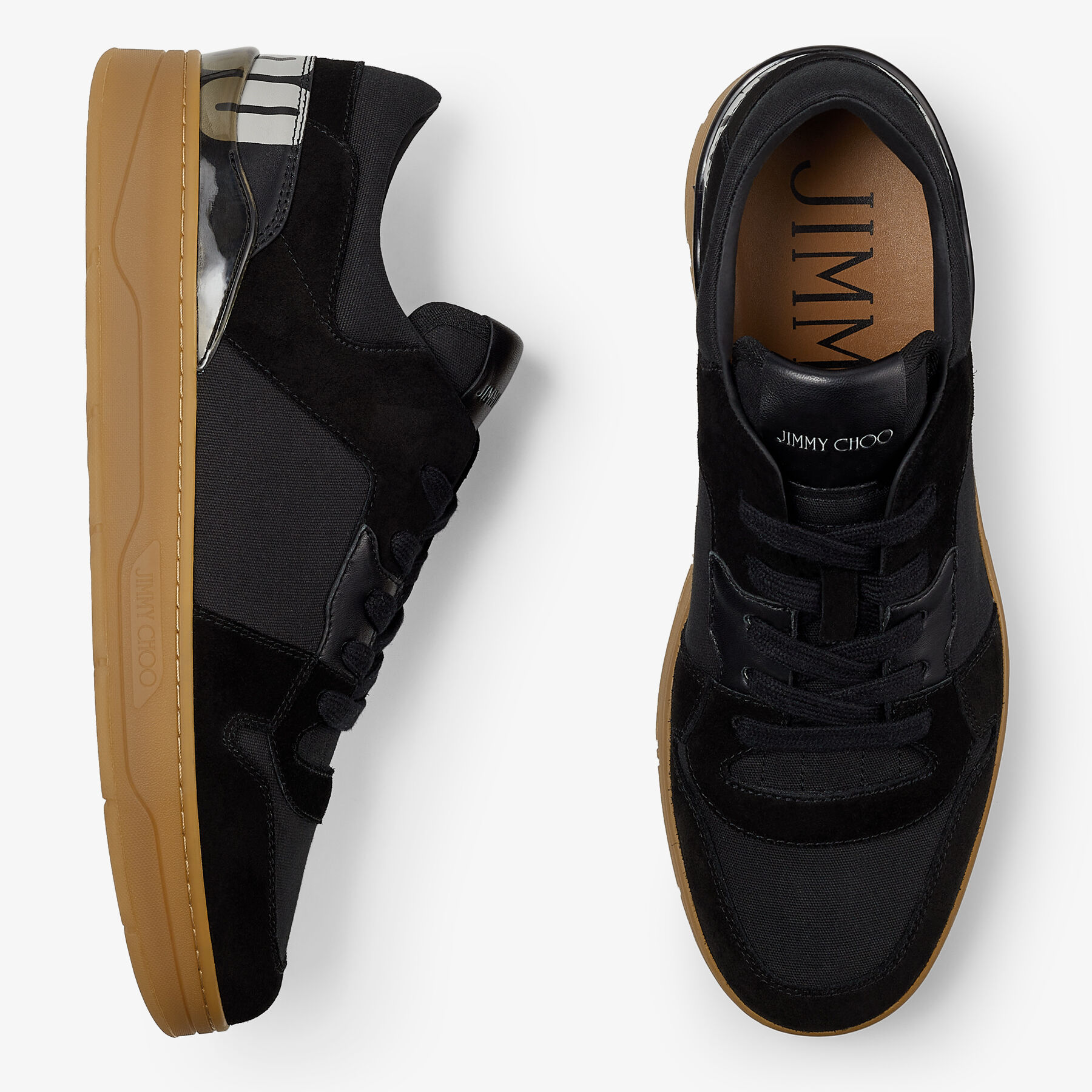 FLORENT/M | Black Crosta and Canvas Trainers with Choo Lettering | Autumn Collection | JIMMY CHOO