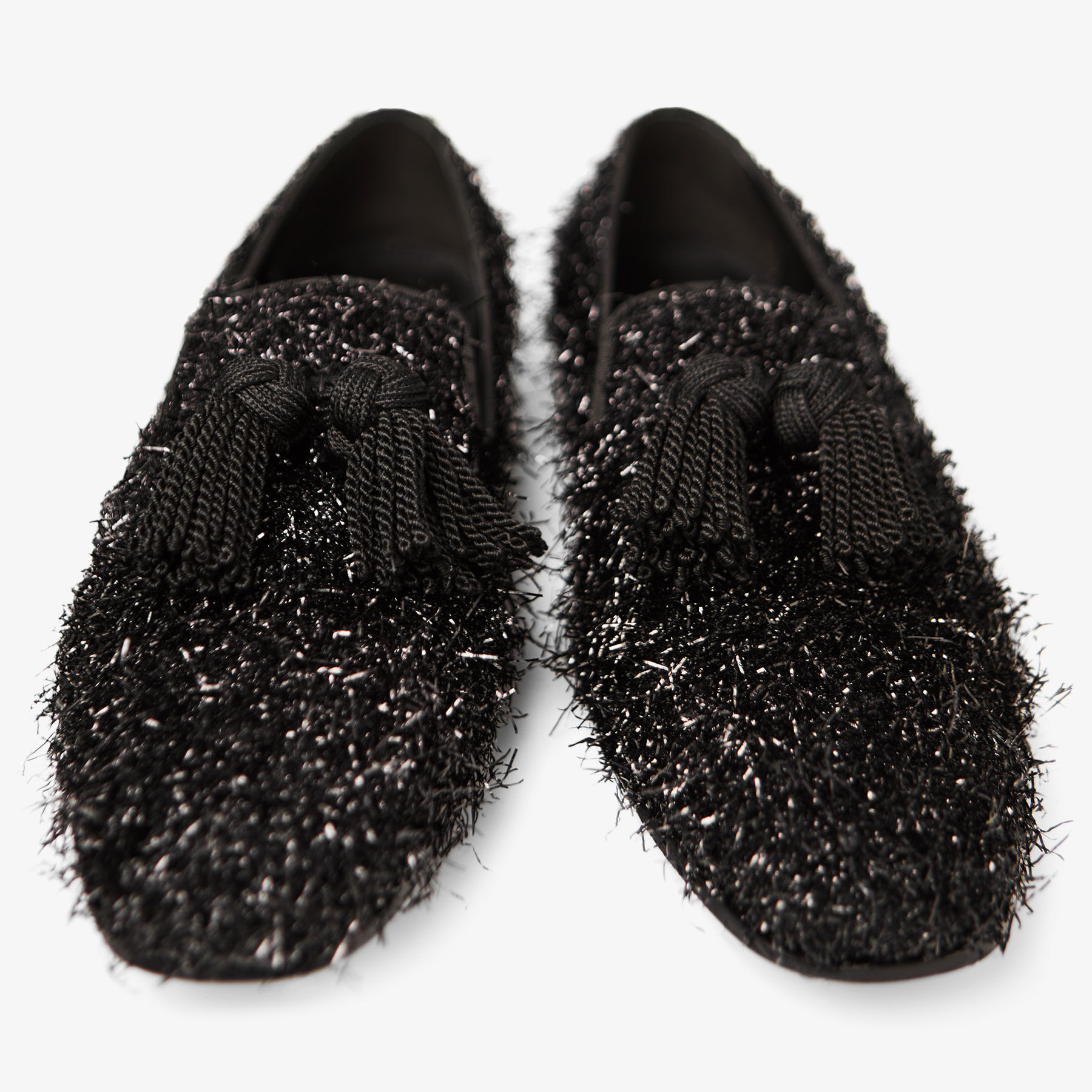 Foxley/M | Black Tinsel Loafers | JIMMY CHOO