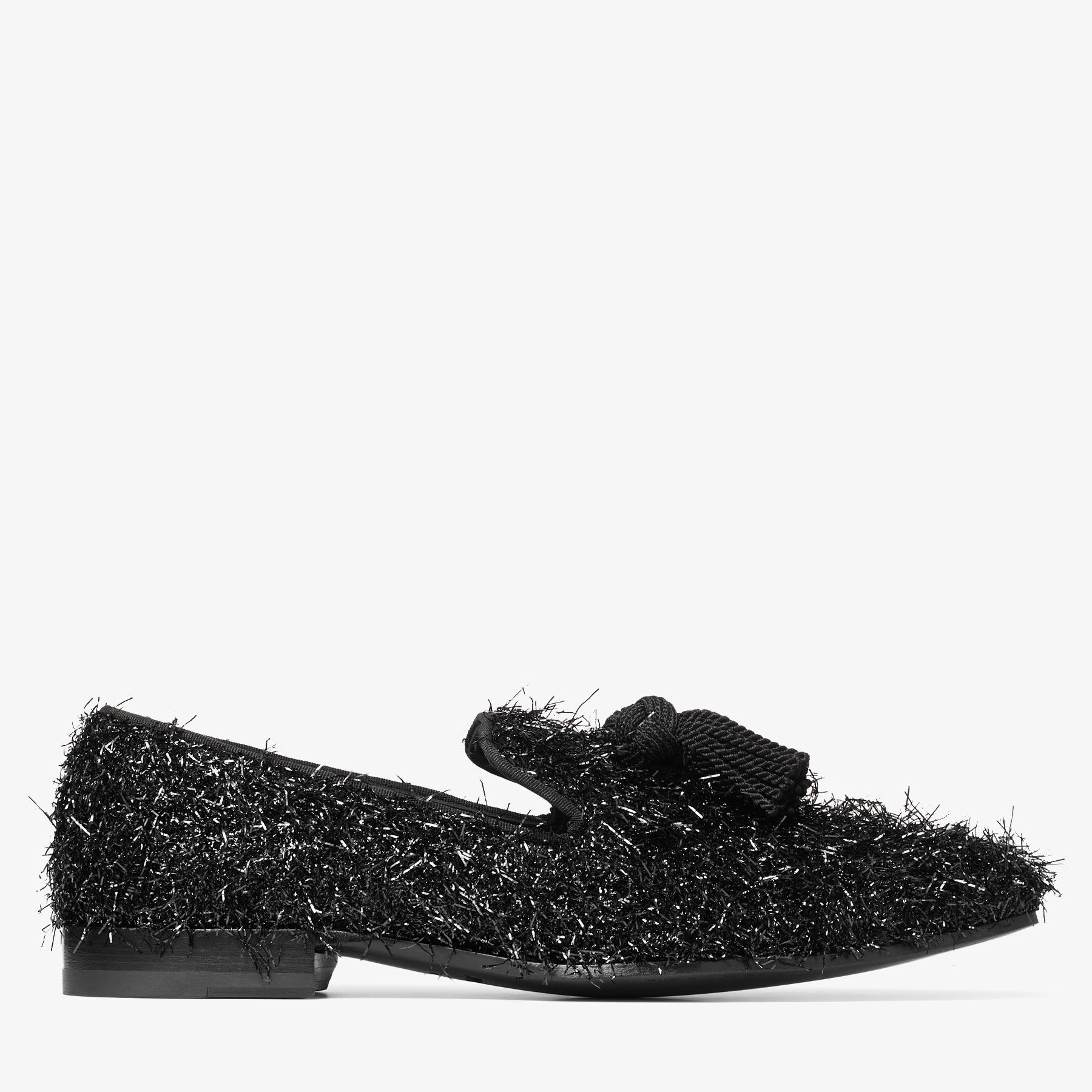 Foxley/M | Black Tinsel Loafers | JIMMY CHOO
