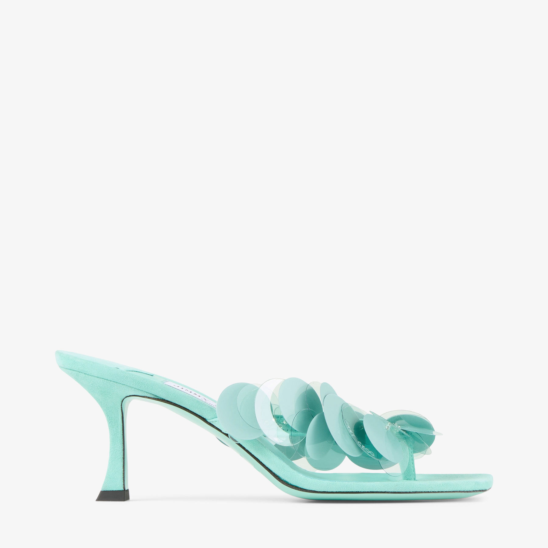 Freja 70 | Aqua Green Suede Paillette Sandals | JIMMY CHOO