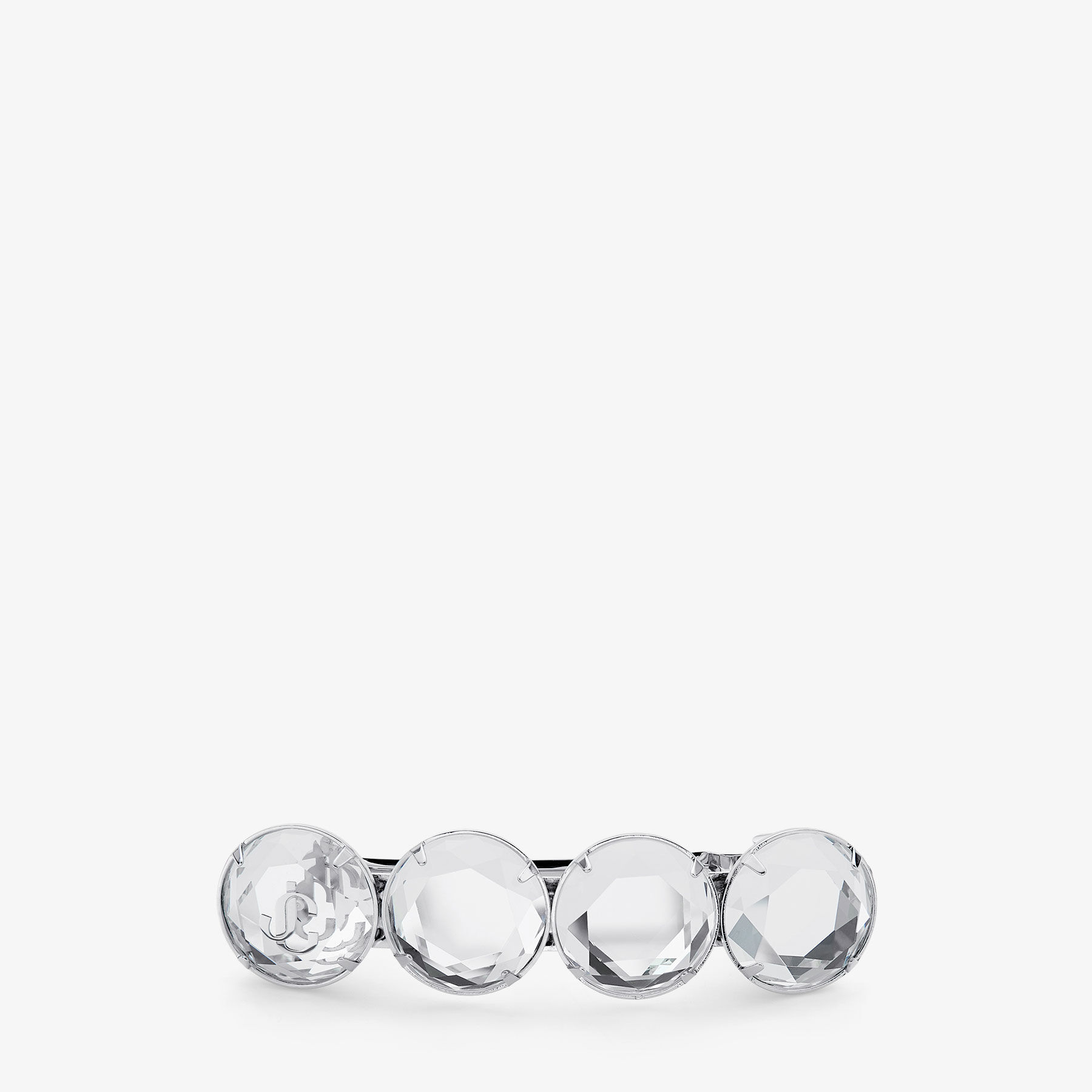 Hair Barrette | Silver-Finish Crystal Hair Barrette | JIMMY CHOO AU