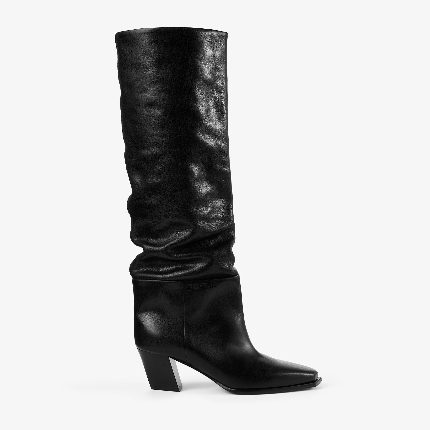 Hart Knee Boot 60 | Black Shiny Calf Leather Knee High Boot | JIMMY CHOO