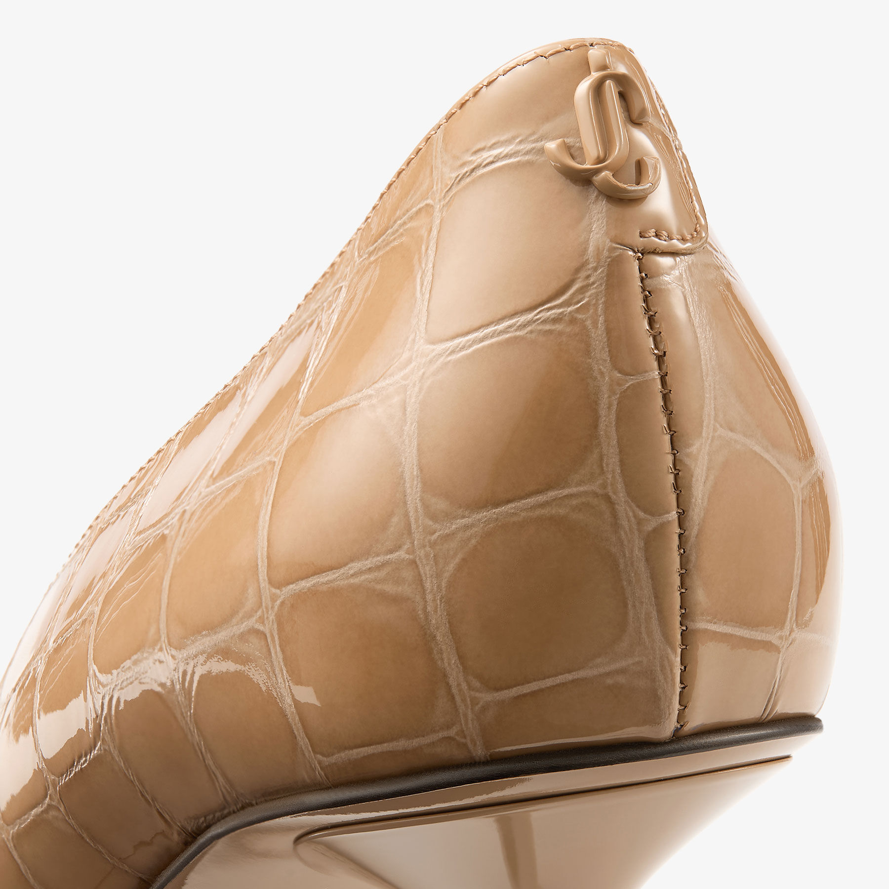 Ixia 80 | Chai Shiny Croc Embossed Leather Pumps | JIMMY CHOO