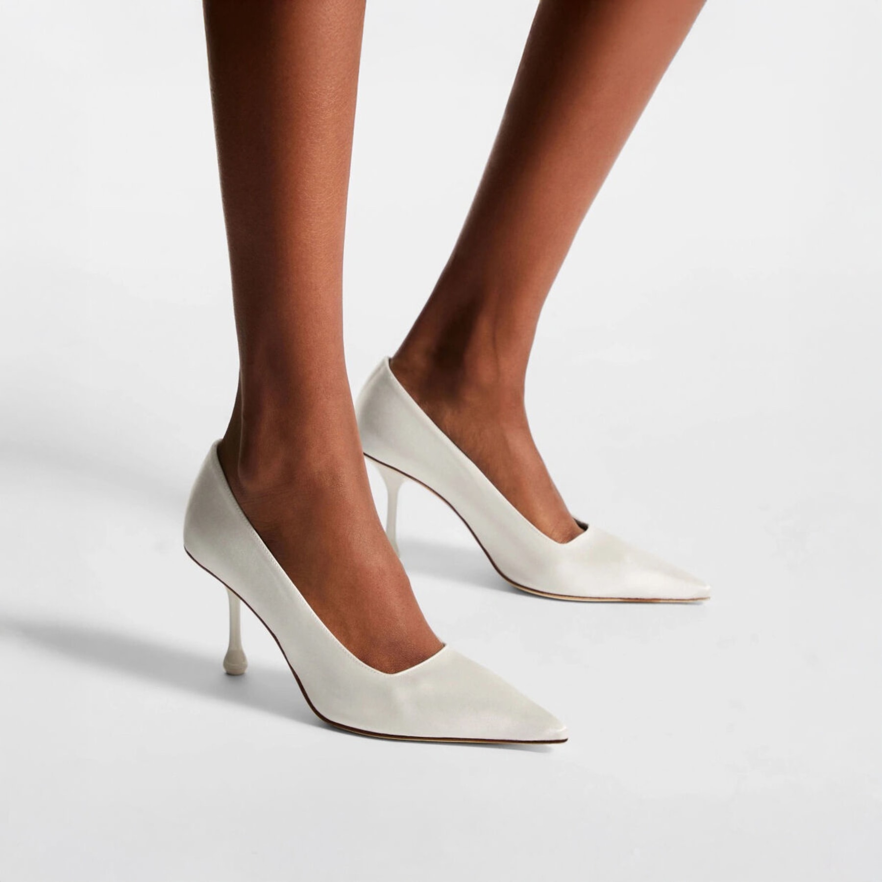 Ixia 80 | Ivory Satin Pumps | JIMMY CHOO