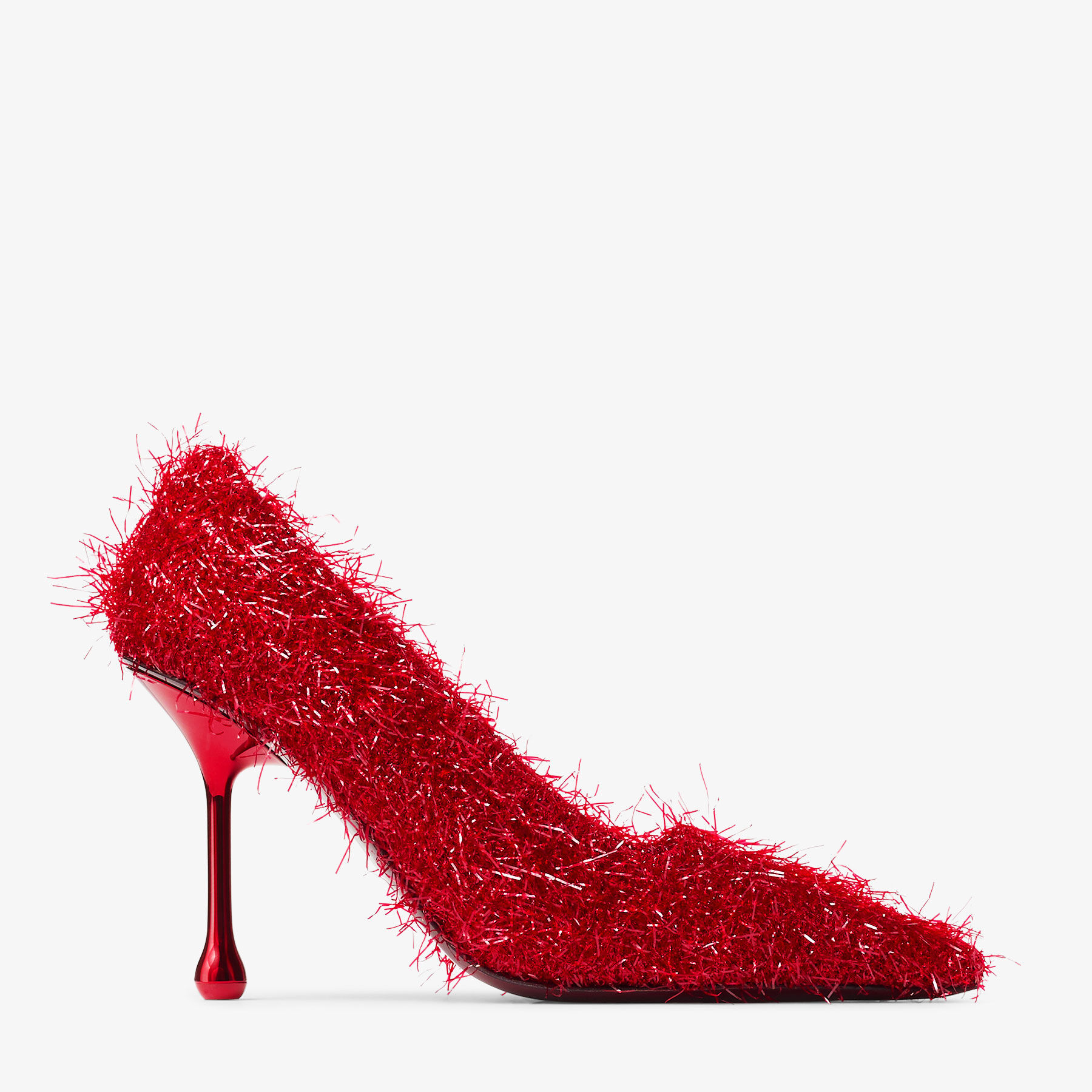 Ixia 95 | Ruby Red Tinsel Pumps | JIMMY CHOO