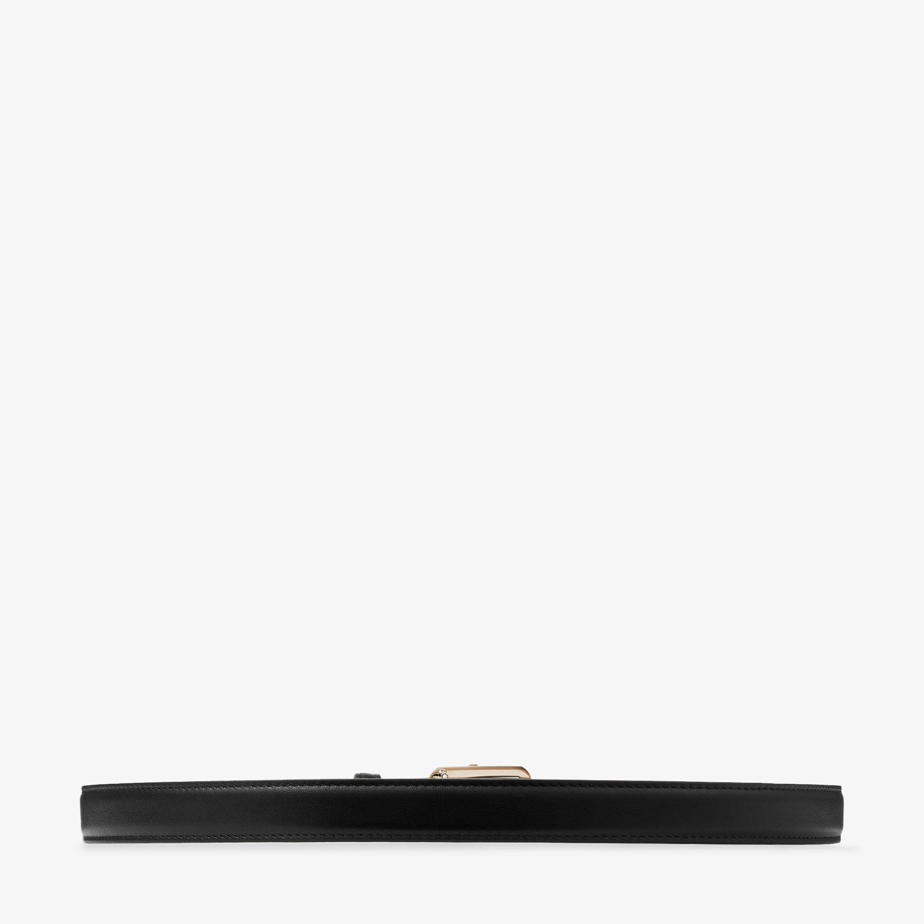 JC Square Belt | Black Calf Leather JC Square-Buckle Belt | JIMMY CHOO