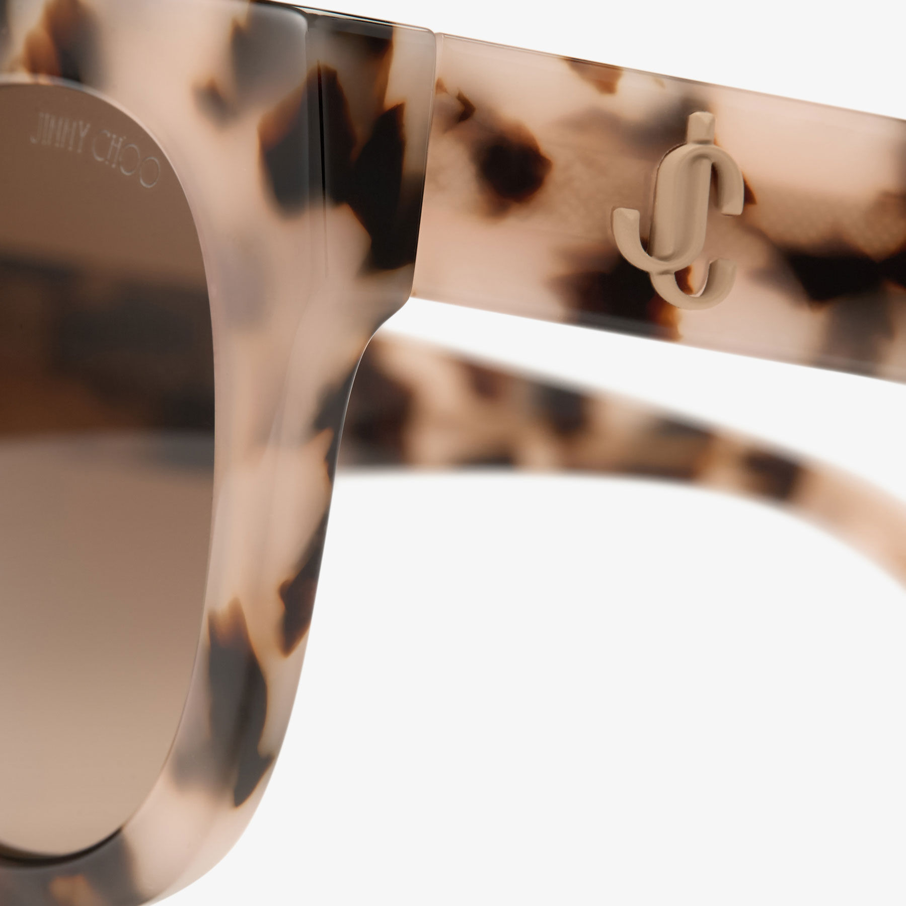 Kati | Gafas de sol con montura redonda de color habano rosado | JIMMY CHOO
