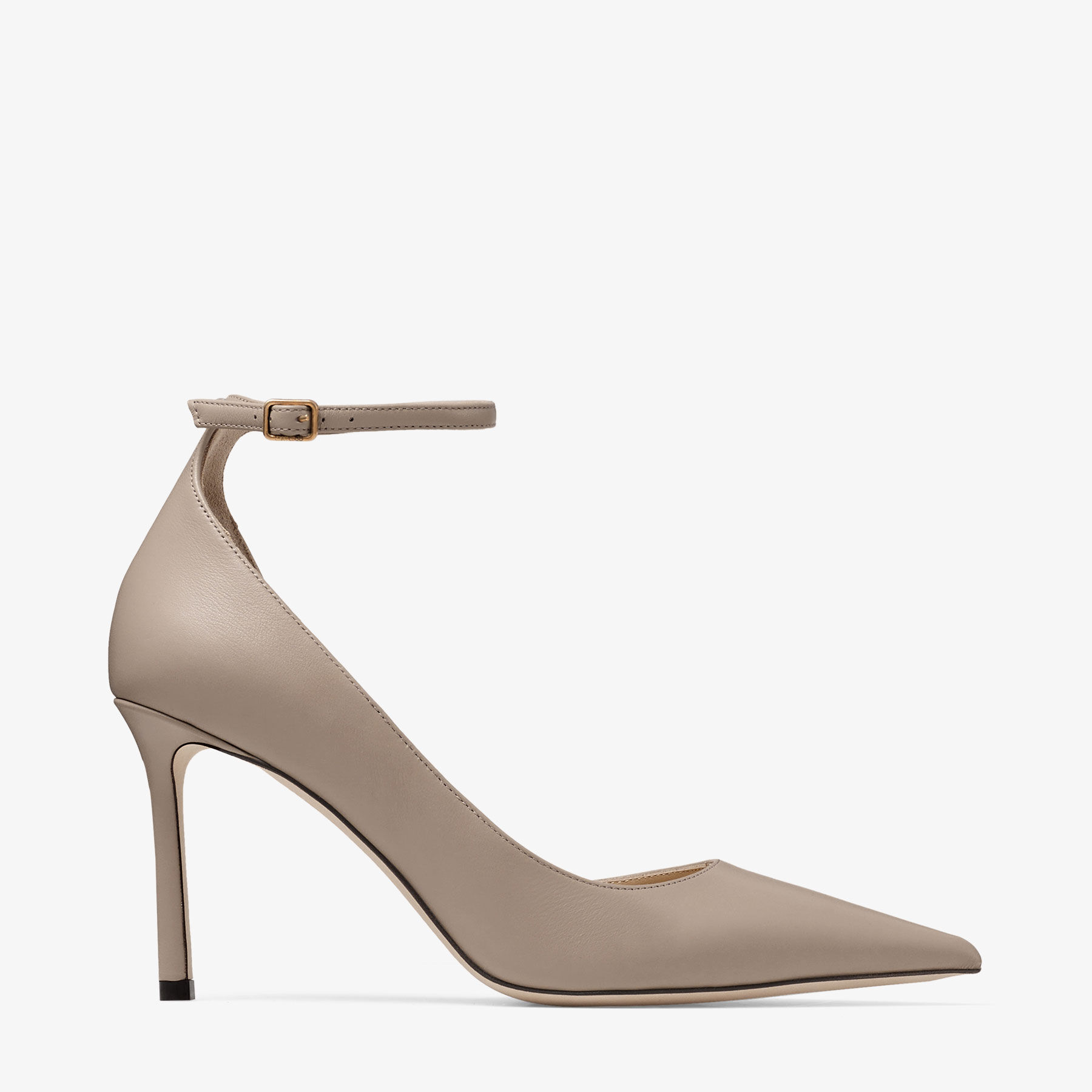 Leona 85 |Taupe Grey Calf Leather Pumps | JIMMY CHOO