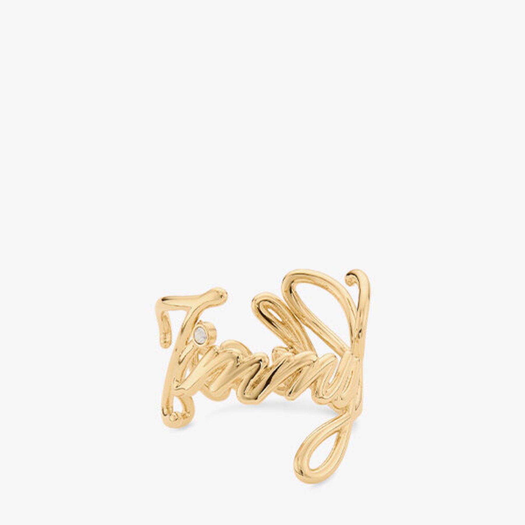 Logo Script Ring | Gold Finish Logo Script Ring | JIMMY CHOO