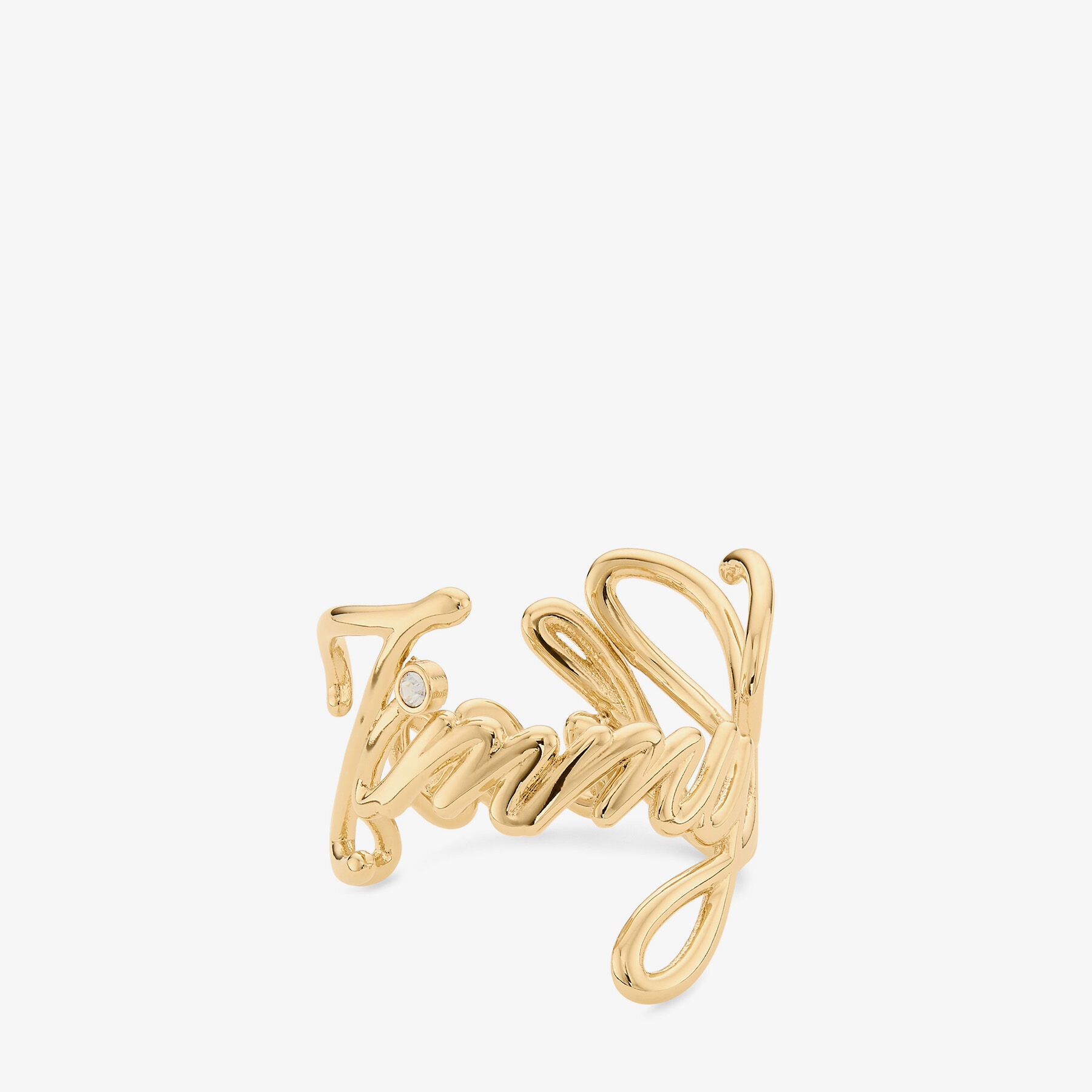 Logo Script Ring | Gold Finish Logo Script Ring | JIMMY CHOO AU
