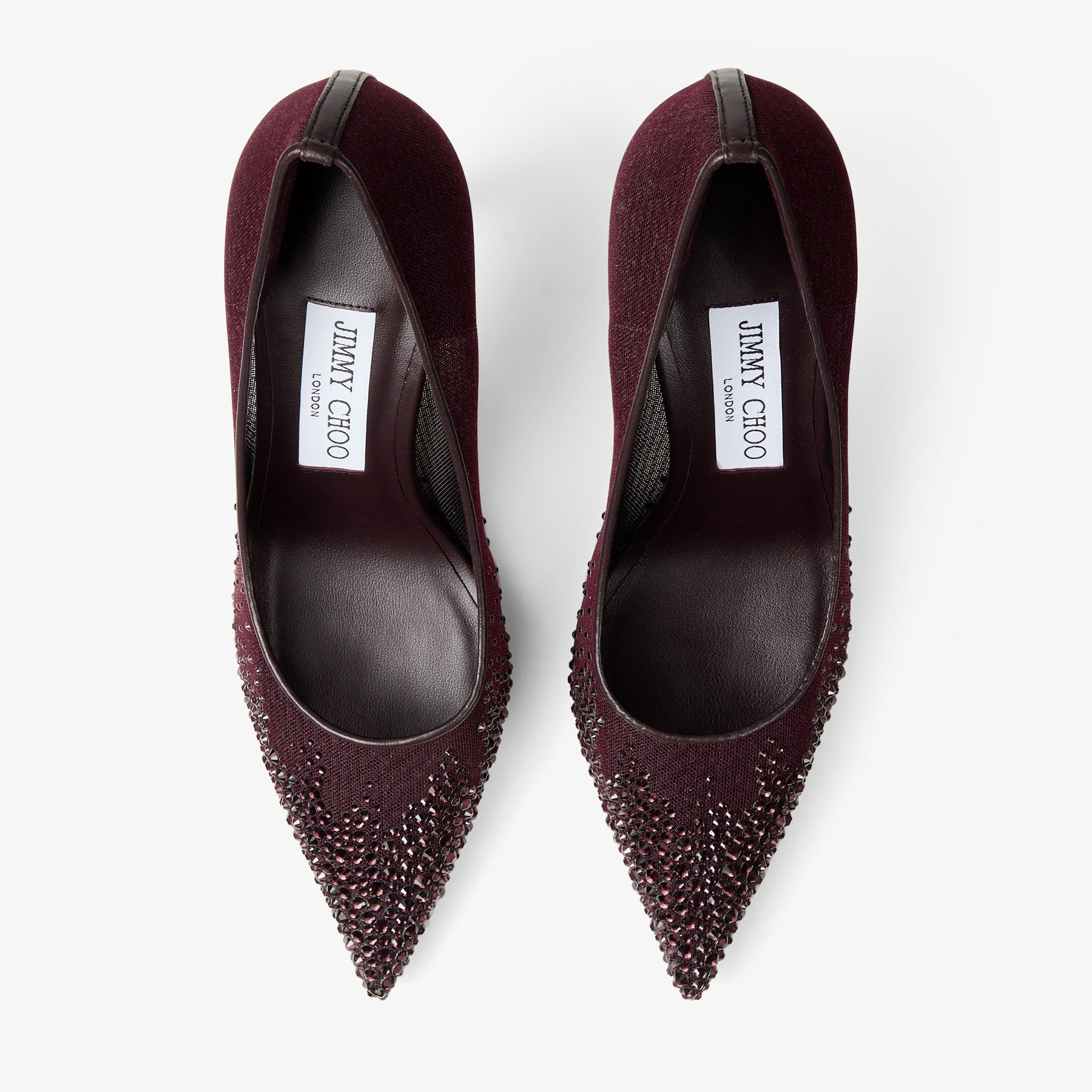 Love 85 | Deep Merlot Mesh Pumps with Galaxy Crystal | JIMMY CHOO