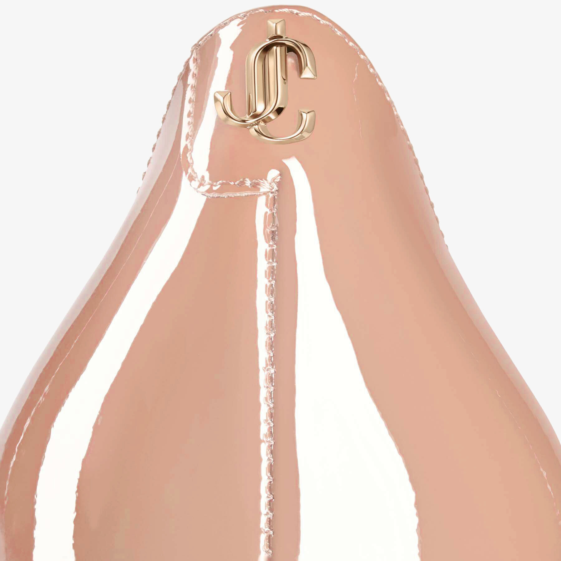 Ballet Pink Patent Leather Pointy Toe pumpss with Jimmy Choo Button ...