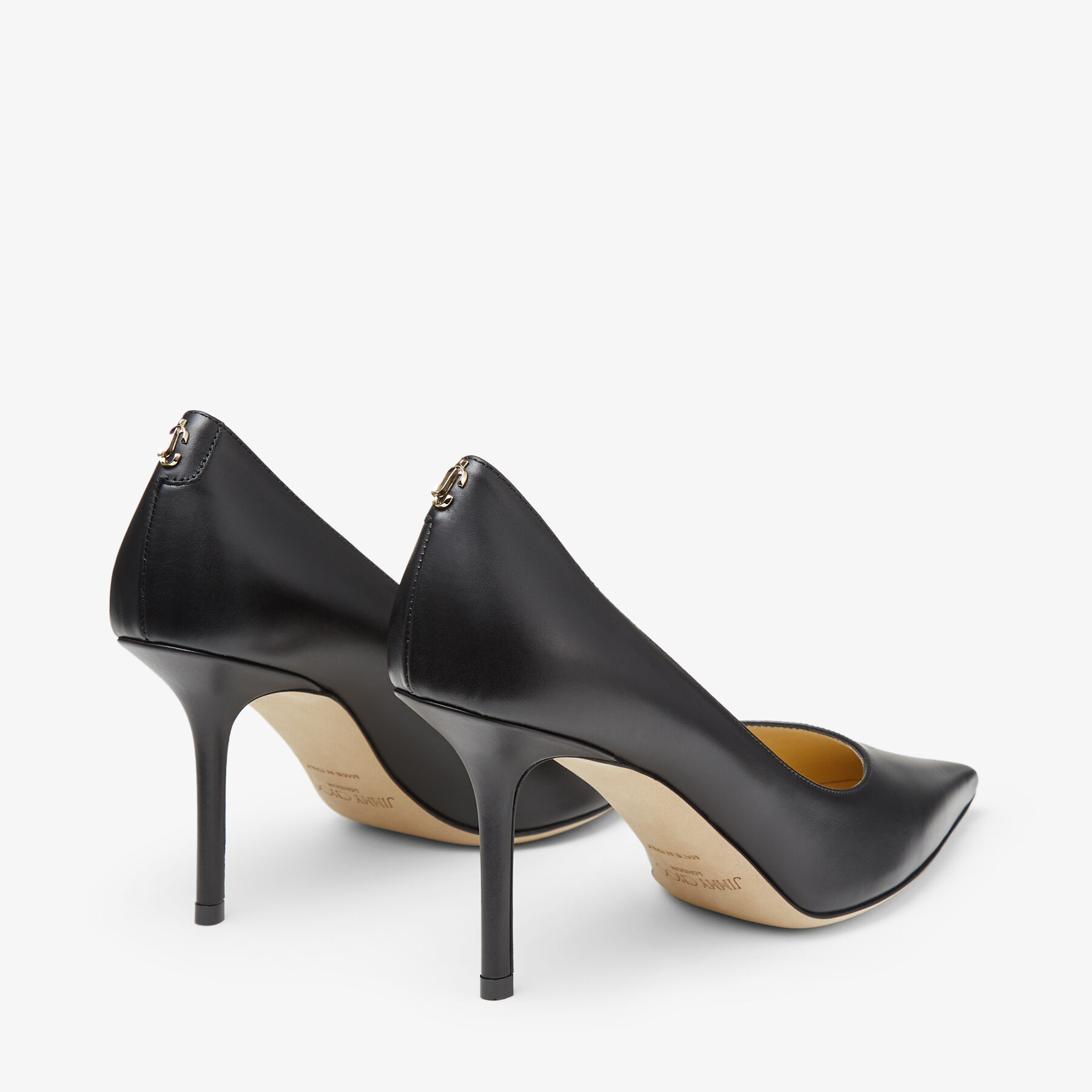Black Calf Leather Pumps with JC Emblem | LOVE 85 | Autumn 2022 ...