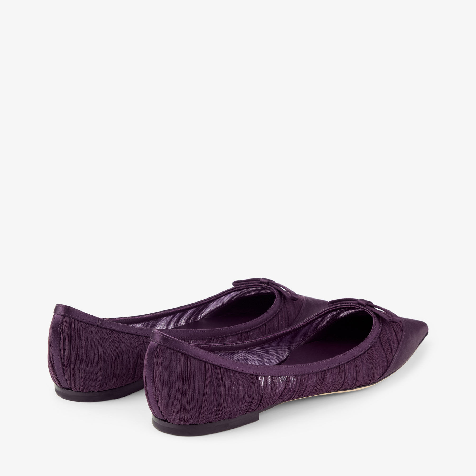 Love Mesh Flat | Winter Bloom Satin and Ruched Tulle Pumps | JIMMY CHOO