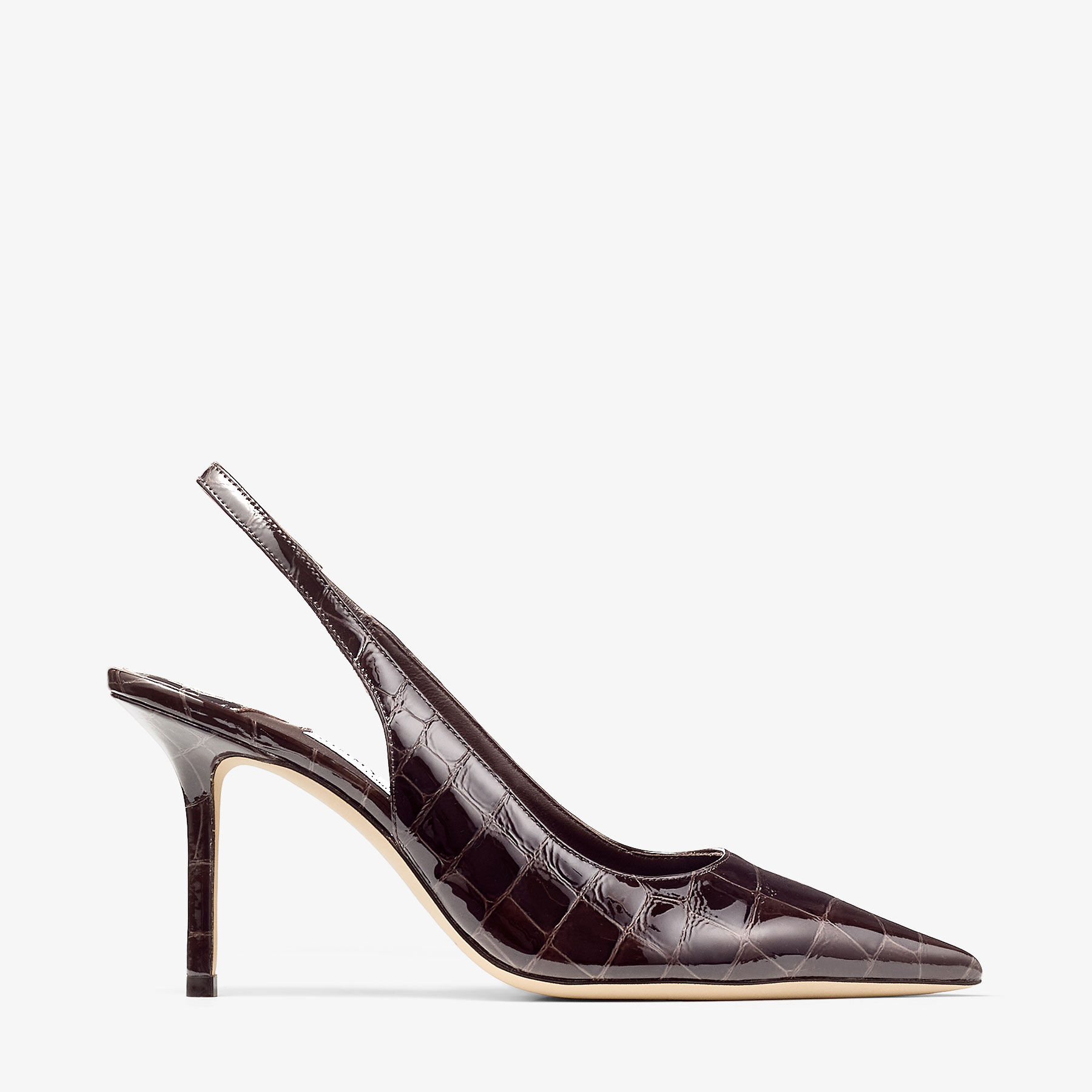 Love Sling Back 85 | Sambuco Shiny Croc Embossed Leather Slingbacks ...