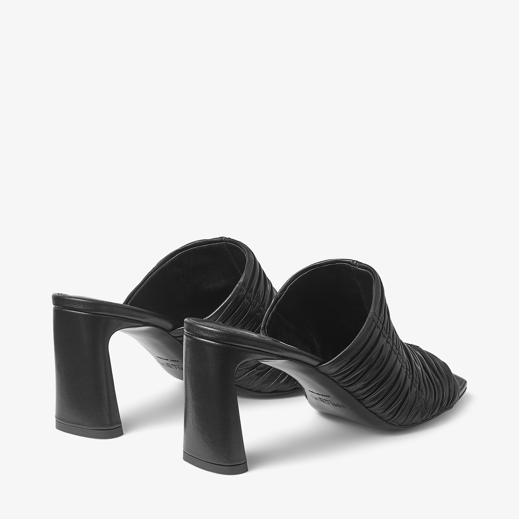 Lua Mule 75 | Black Leather Mules | JIMMY CHOO