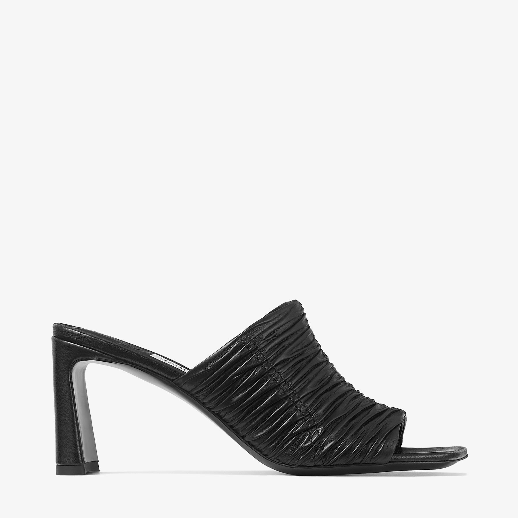 Lua Mule 75 | Black Leather Mules | JIMMY CHOO