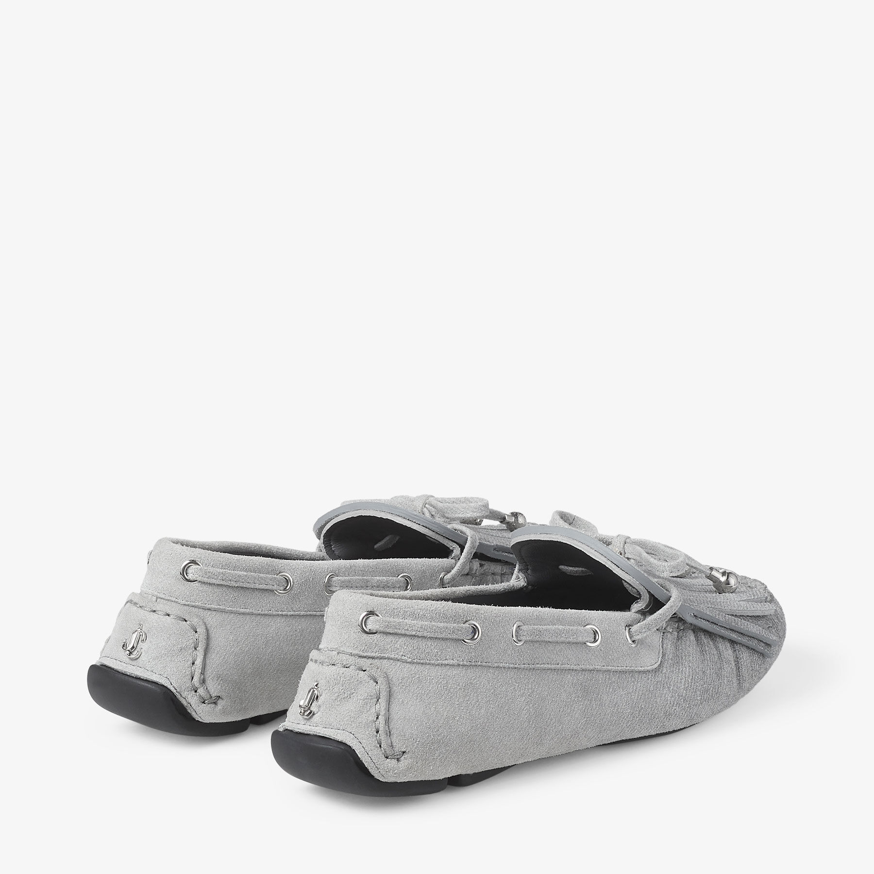 Manon F | Mocassini in pelle scamosciata effetto denim color tortora ...