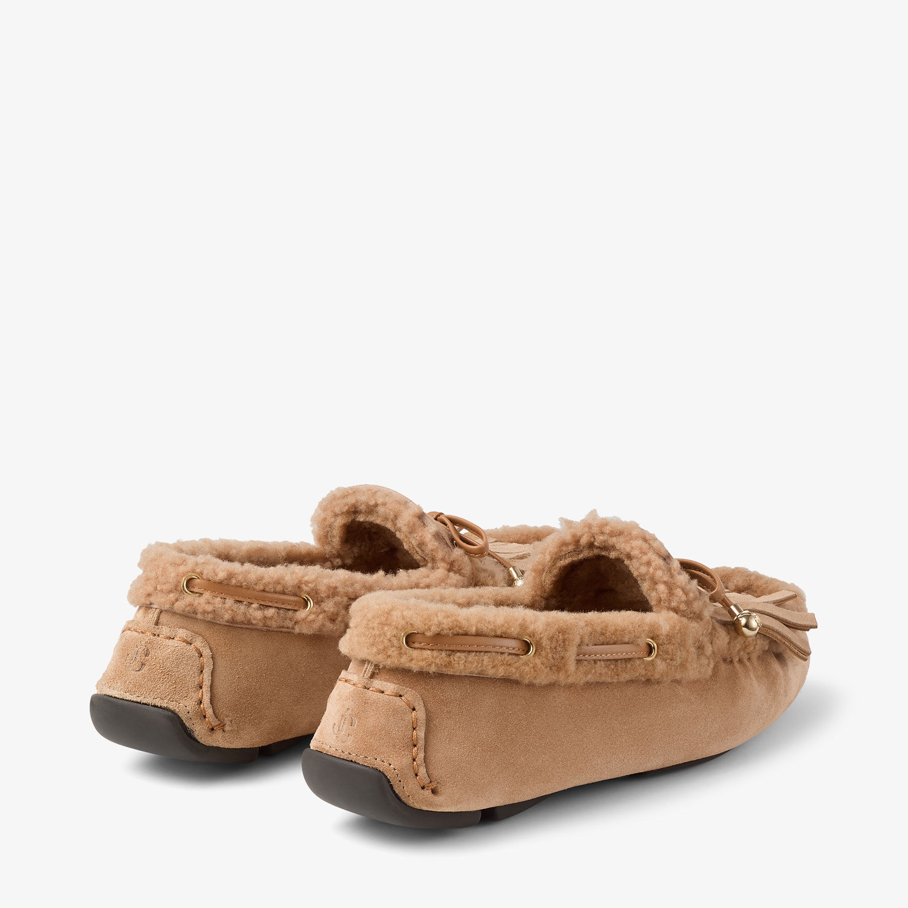 Manon F | Mocasines en ante aterciopelado de color caramelo con ...