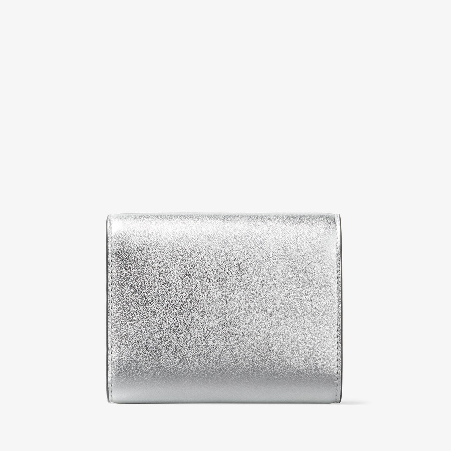 Marinda | Silver Metallic Nappa Compact Wallet | JIMMY CHOO