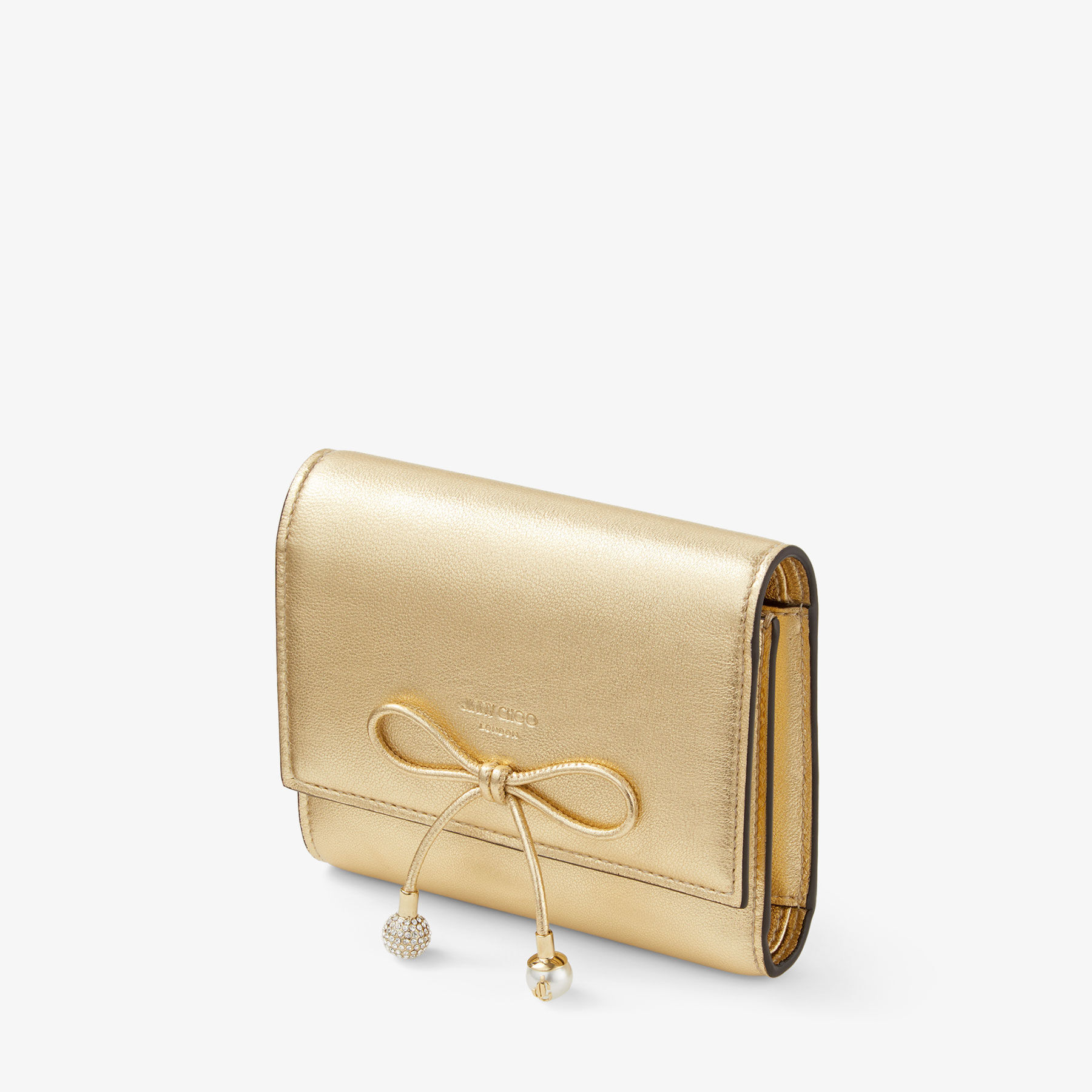Marinda|Gold Metallic Nappa Leather SLG| JIMMY CHOO