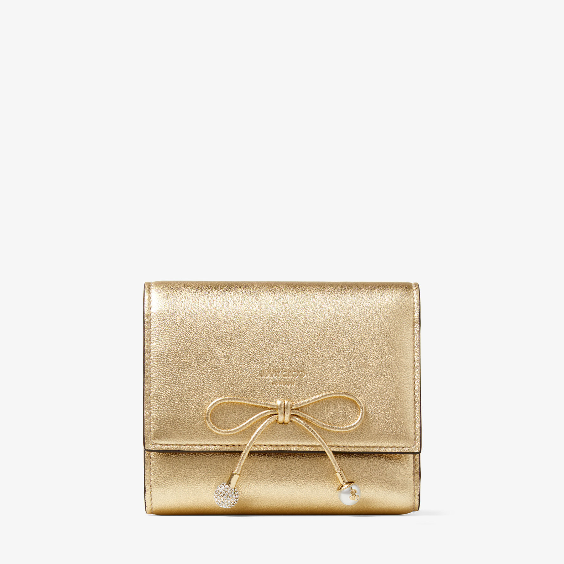 Marinda|Gold Metallic Nappa Leather SLG| JIMMY CHOO