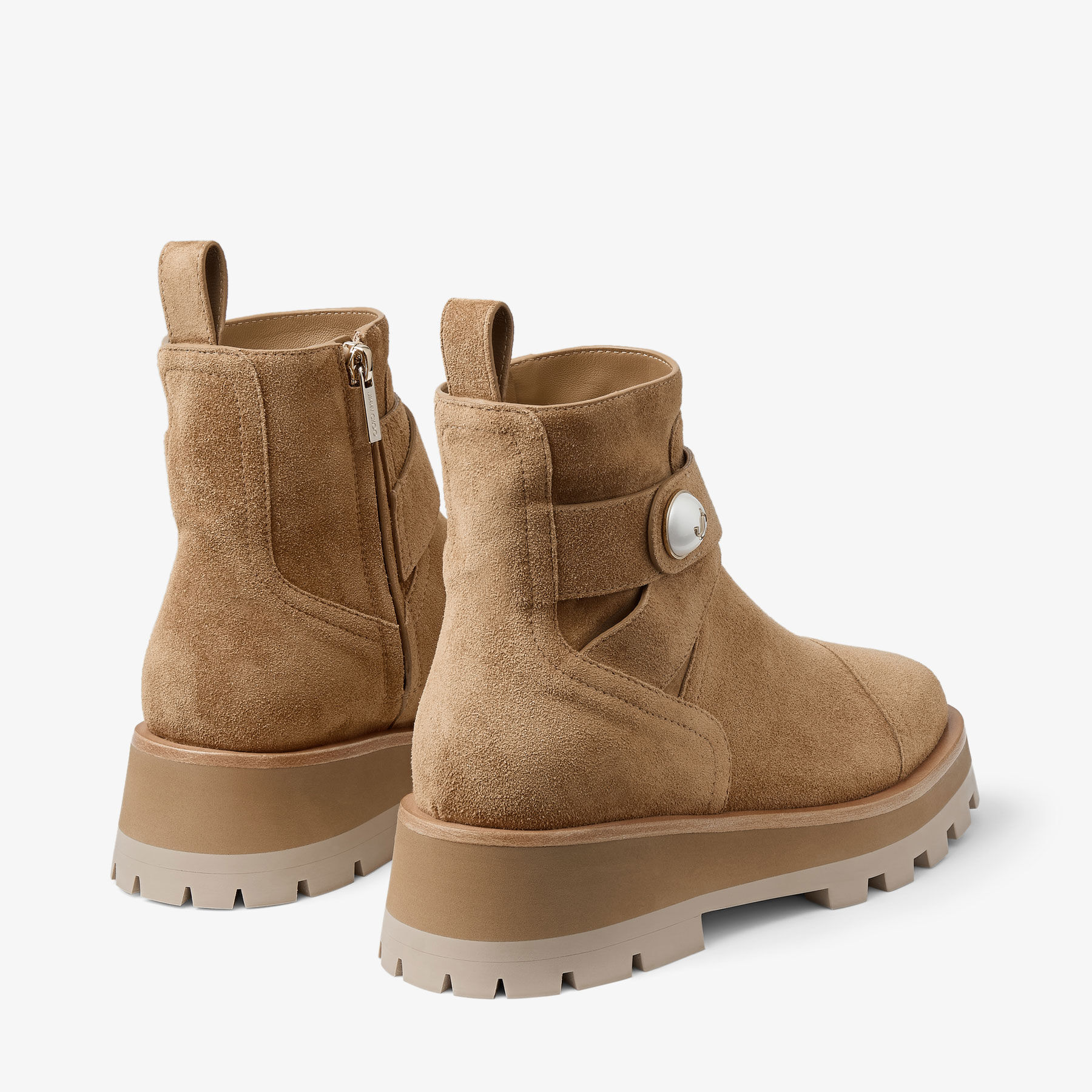 Meena Flat | Bottes en daim-velours rotin | JIMMY CHOO