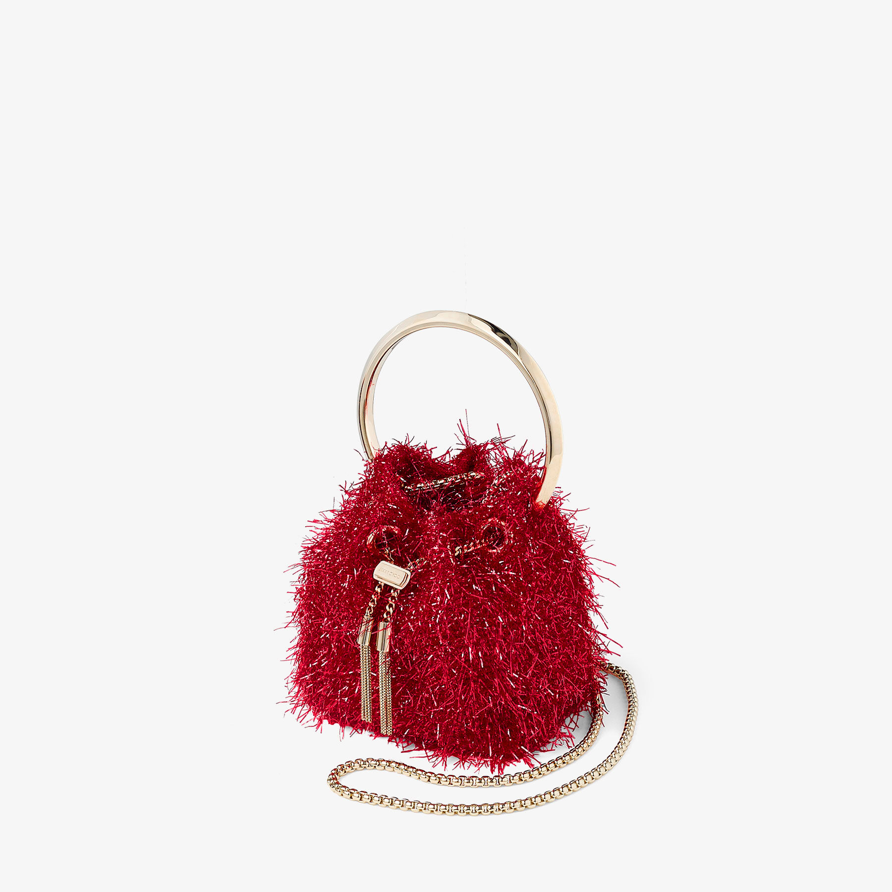 Micro Bon Bon | Ruby Red Tinsel Mini Bag | JIMMY CHOO AU