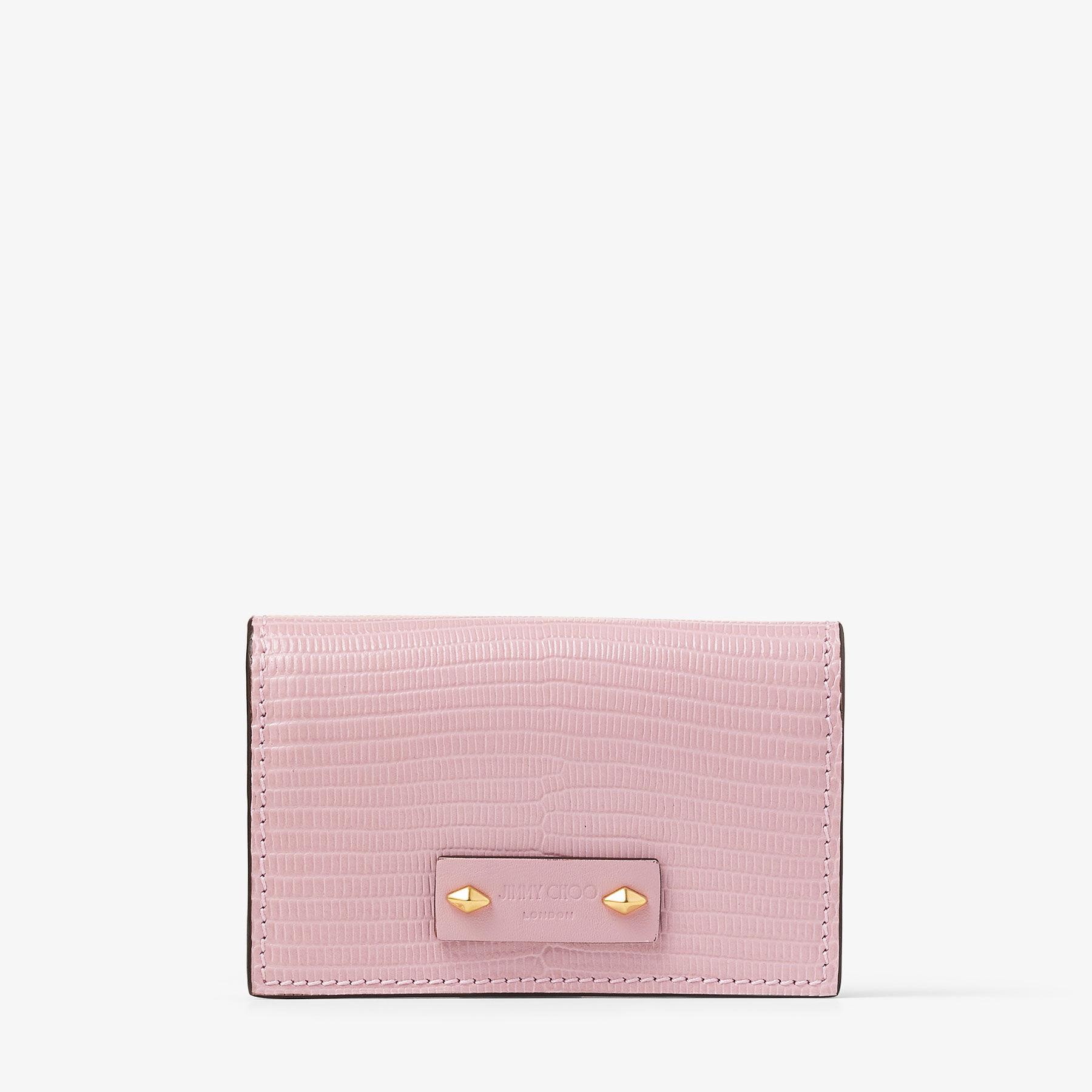 Nello|玫瑰粉色金色撞色蜥蜴纹印花皮革钱包| JIMMY CHOO