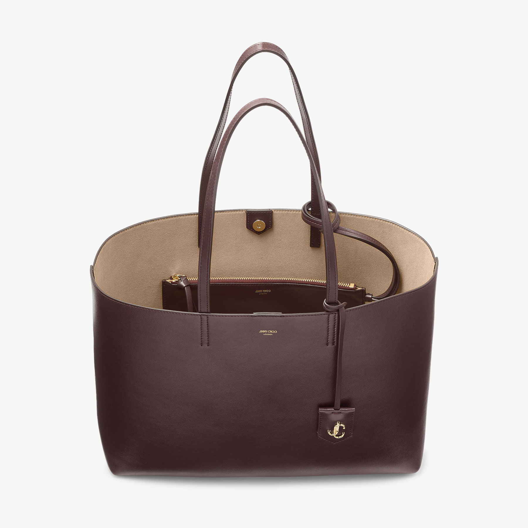 Nine2Five East-West | Deep Merlot Smooth Calf Leather Tote Handbag ...