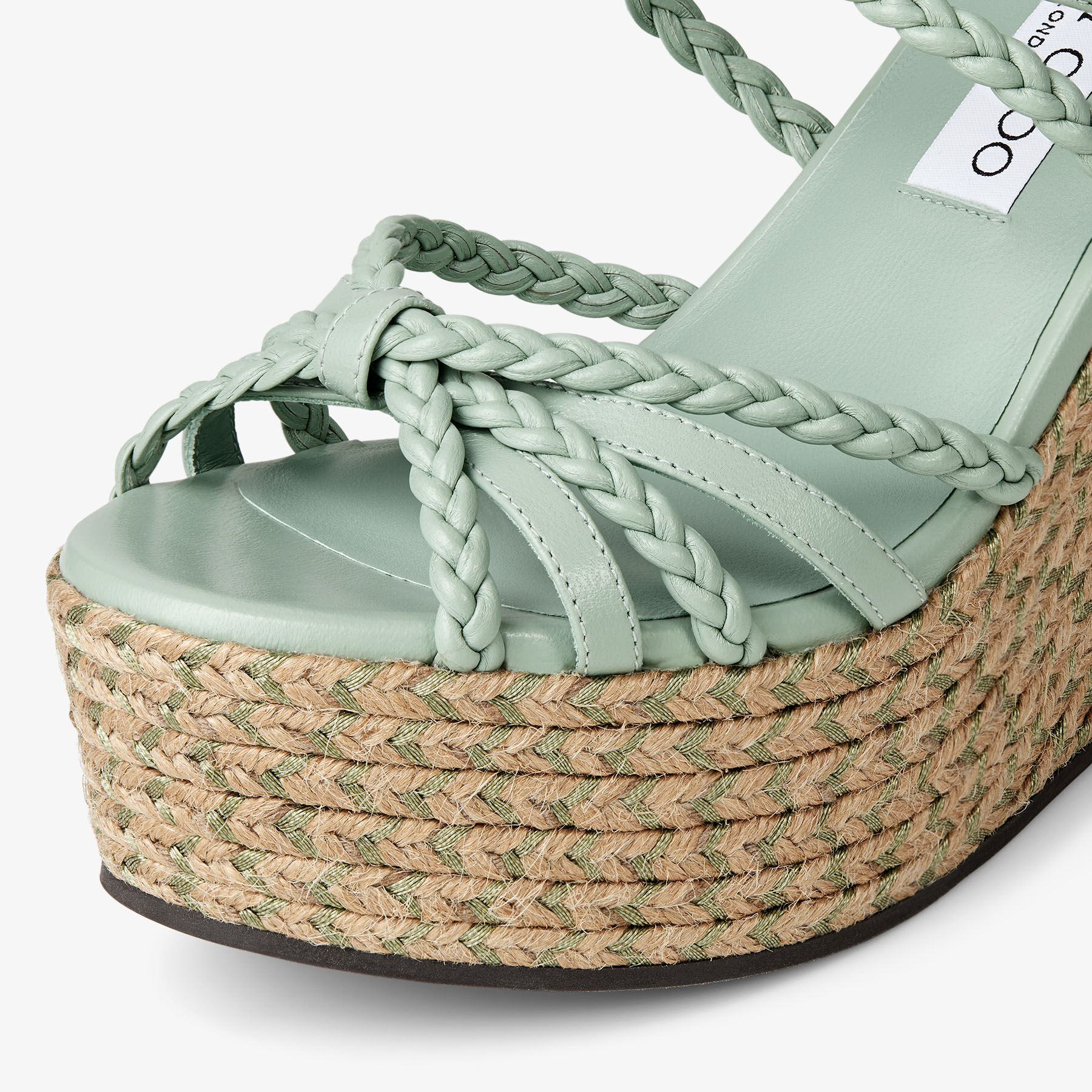 Nyra 100 | Sandalias de cuña en napa de color verde | Jimmy Choo