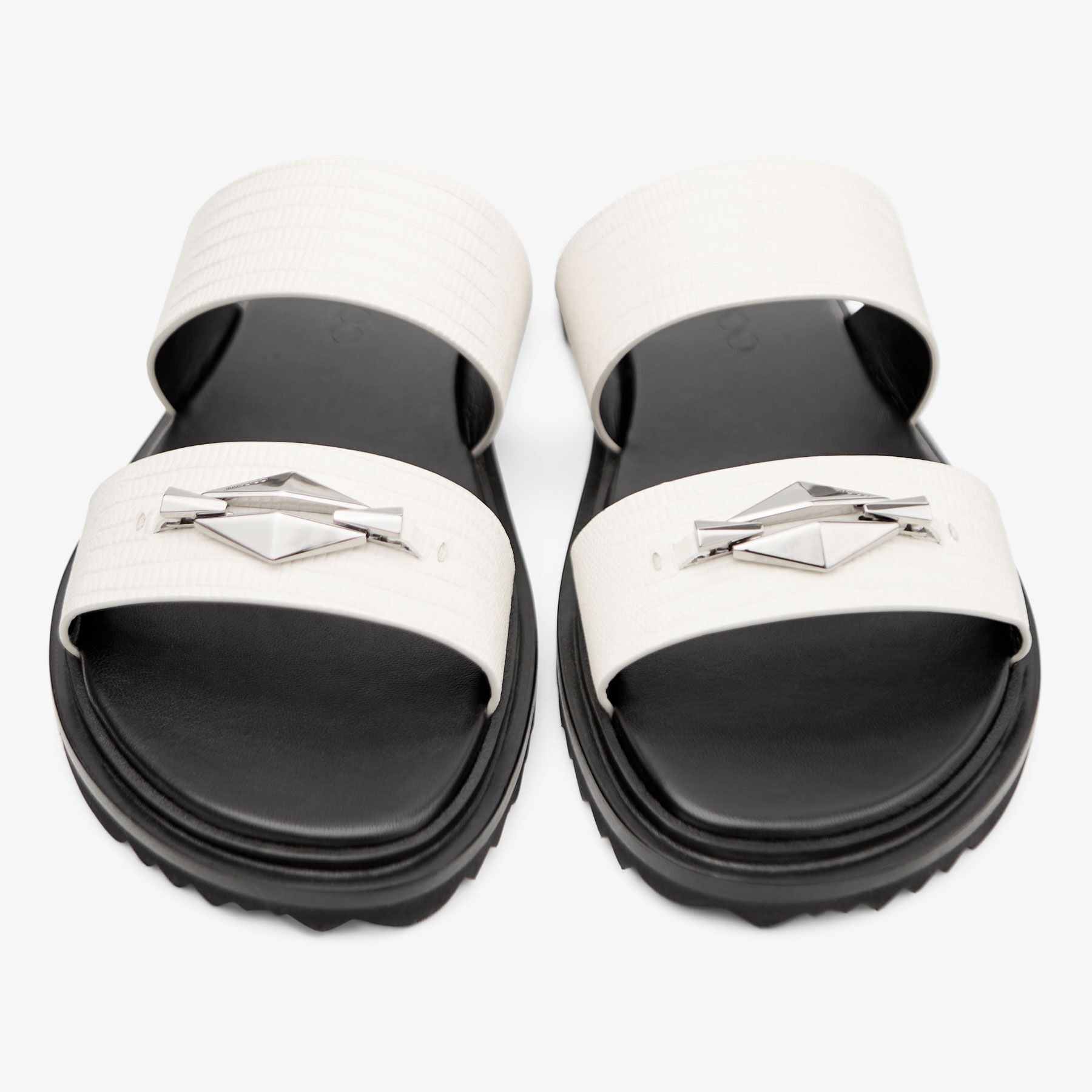 Raiden Sandal/M | Latte Lizard Printed Leather Sandals | JIMMY CHOO AU