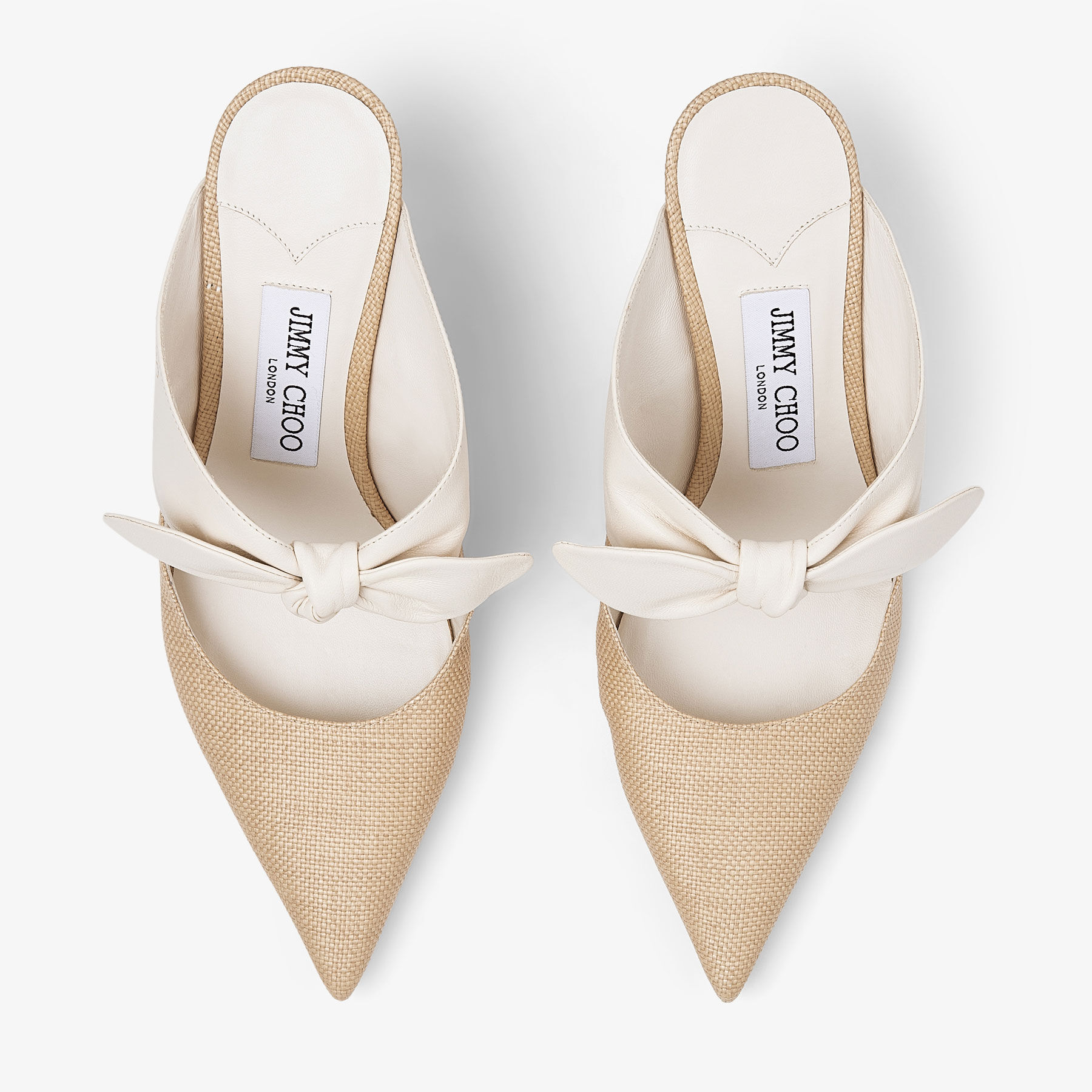Rali 75 | Natural/Latte Nappa Leather and Rafia Pumps | JIMMY CHOO AU