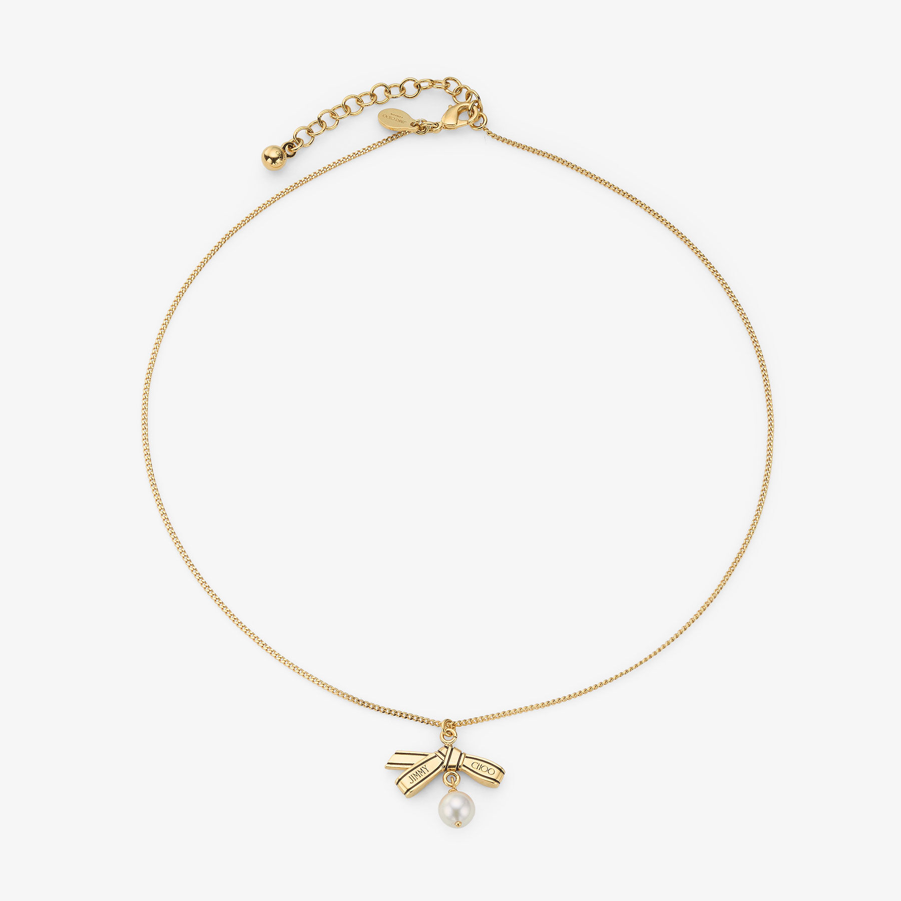 Ribbon Pendant Necklace |Gold Metal Pendant Necklace with Ribbon and ...