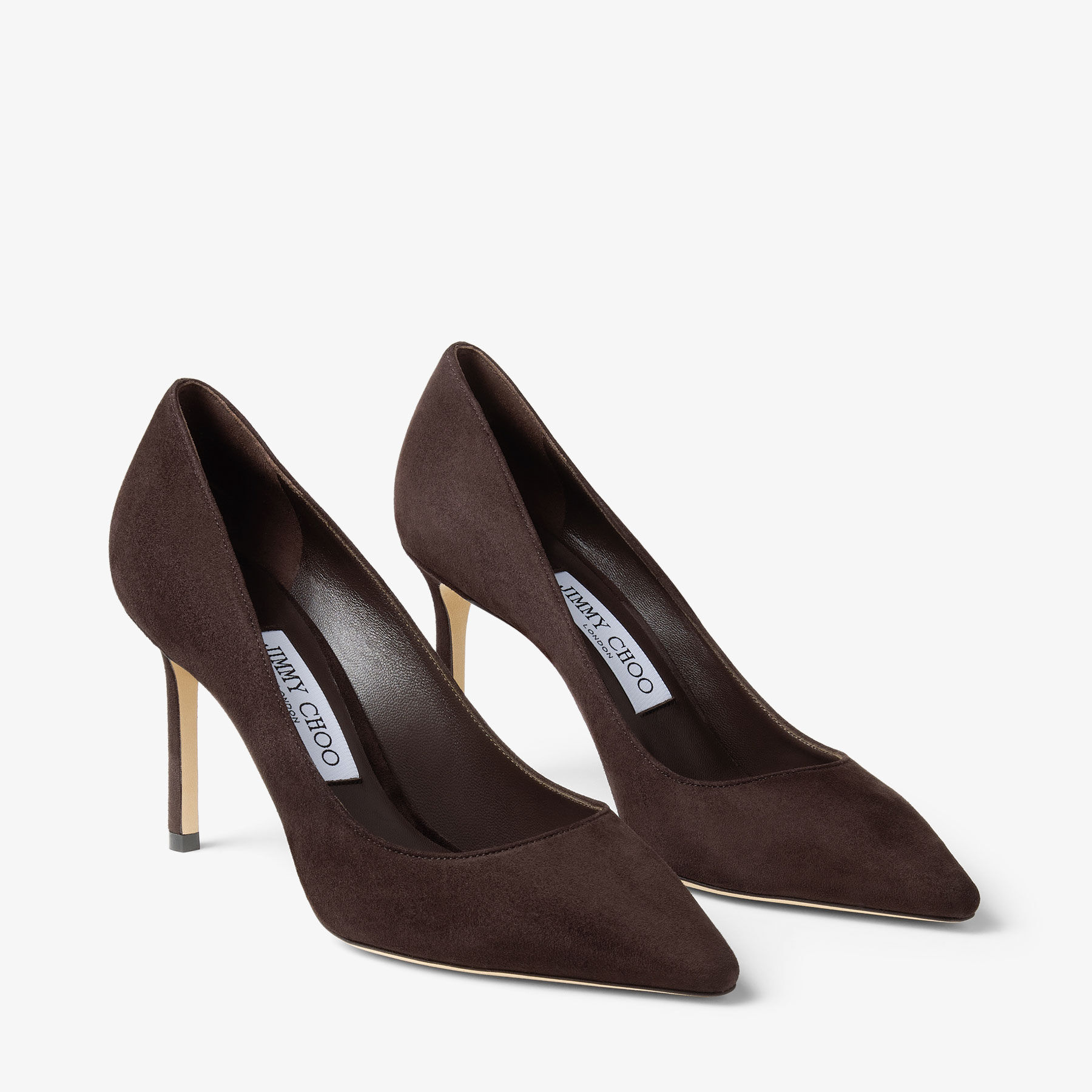 Romy 85 | Coffee Tonal Suede Pumps | JIMMY CHOO