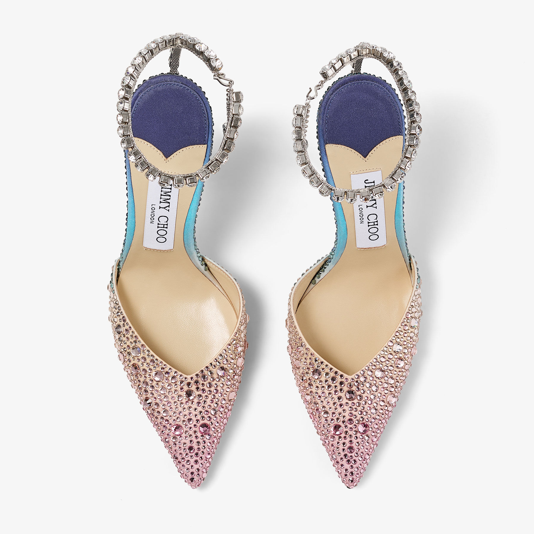 Saeda 100 | Sunrise Satin Crystal Pumps | JIMMY CHOO NZ
