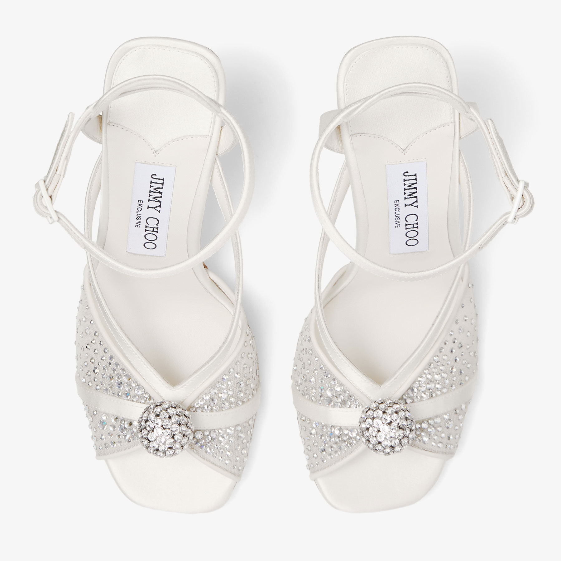 Sarai Sandal 95 | Ivory Mesh and Satin Sandals with Dégradé Galaxy ...