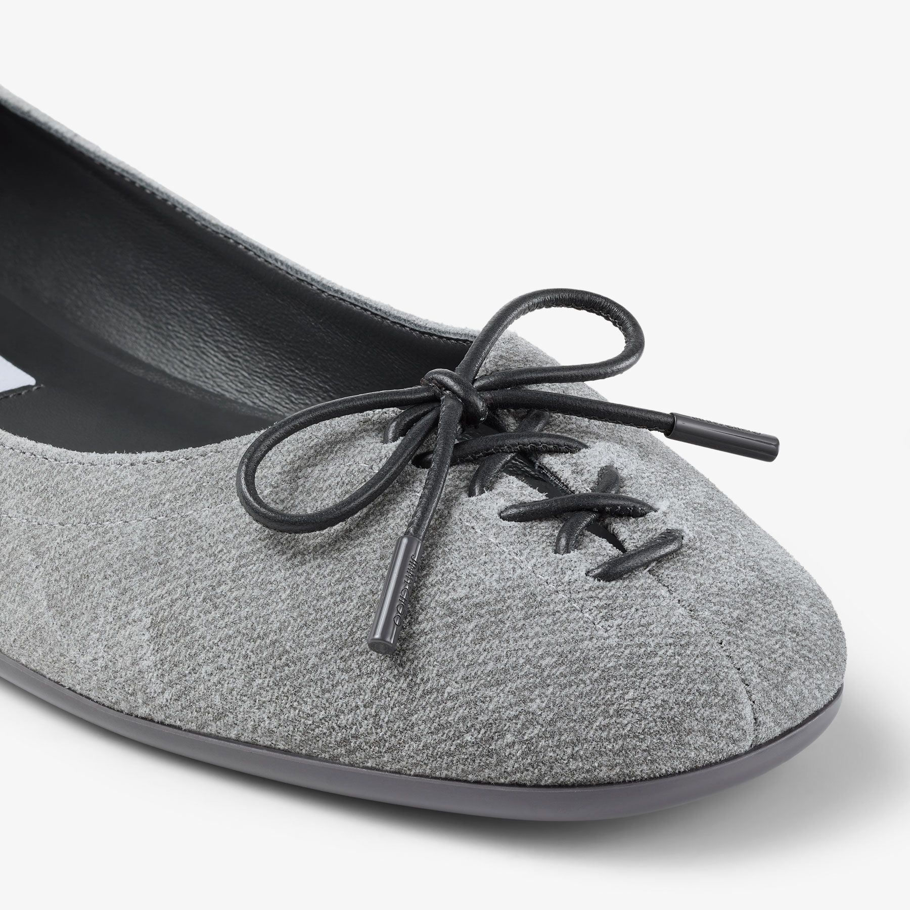Scarlett Ballerina | Dove Suede Denim Ballerina Flats | JIMMY CHOO