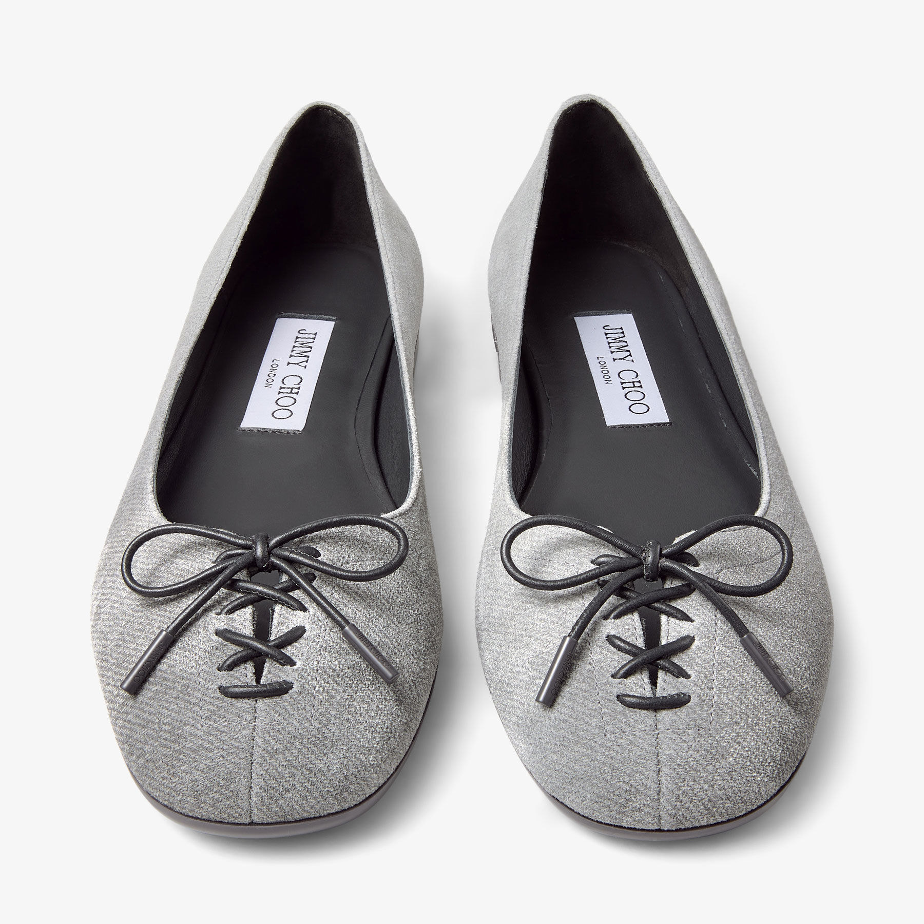 Scarlett Ballerina | Dove Suede Denim Ballerina Flats | JIMMY CHOO