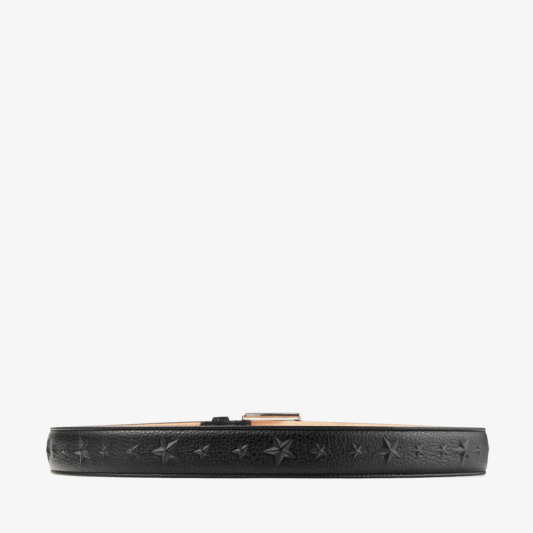 Sean | Black Leather Belt with Embossed Stars | New Collection | JIMMY CHOO