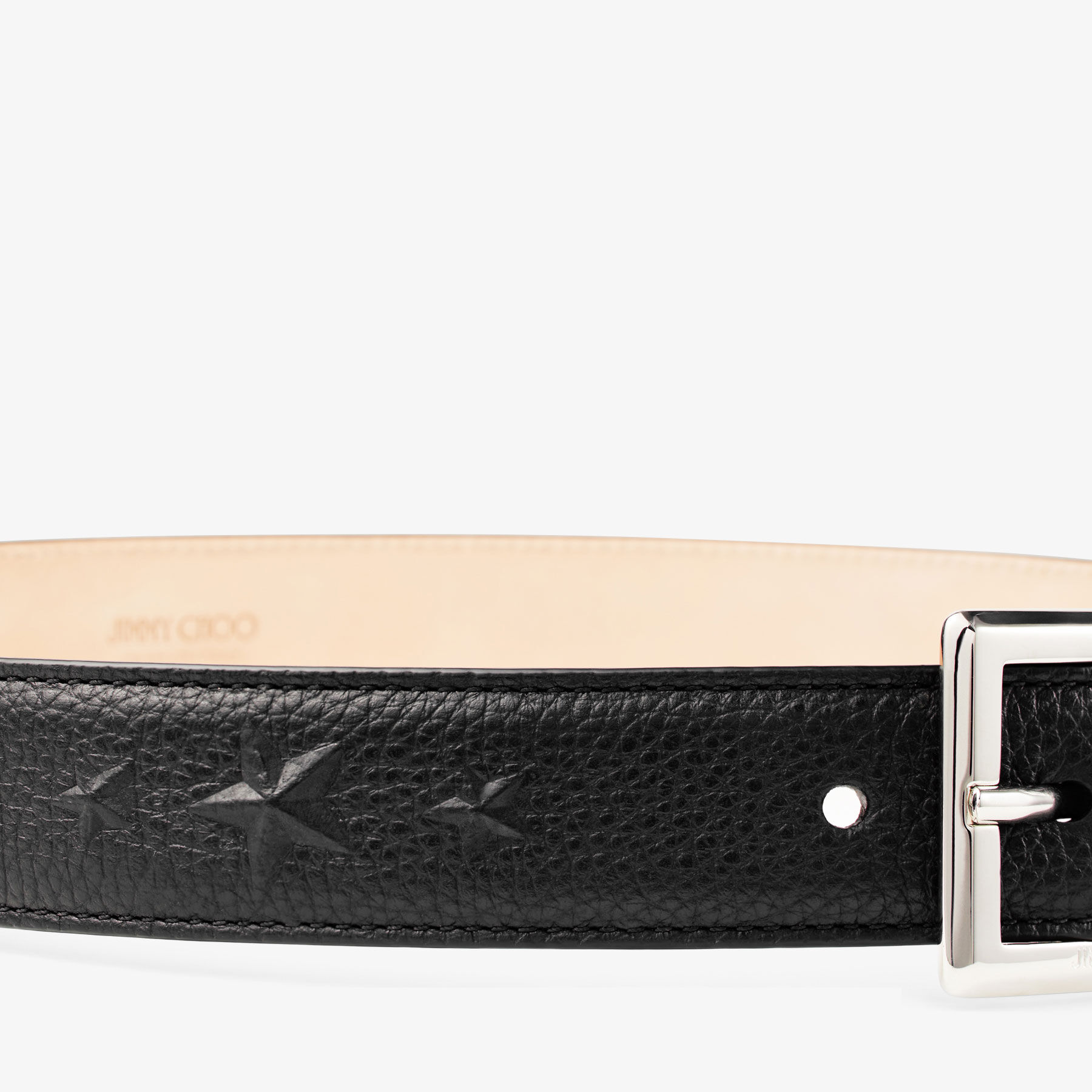 Sean | Black Leather Belt with Embossed Stars | New Collection | JIMMY ...