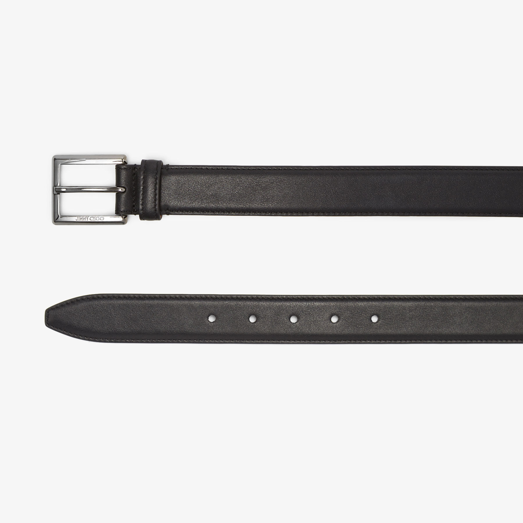 SEAN | Black Calf Leather Belt | Summer Collection | JIMMY CHOO