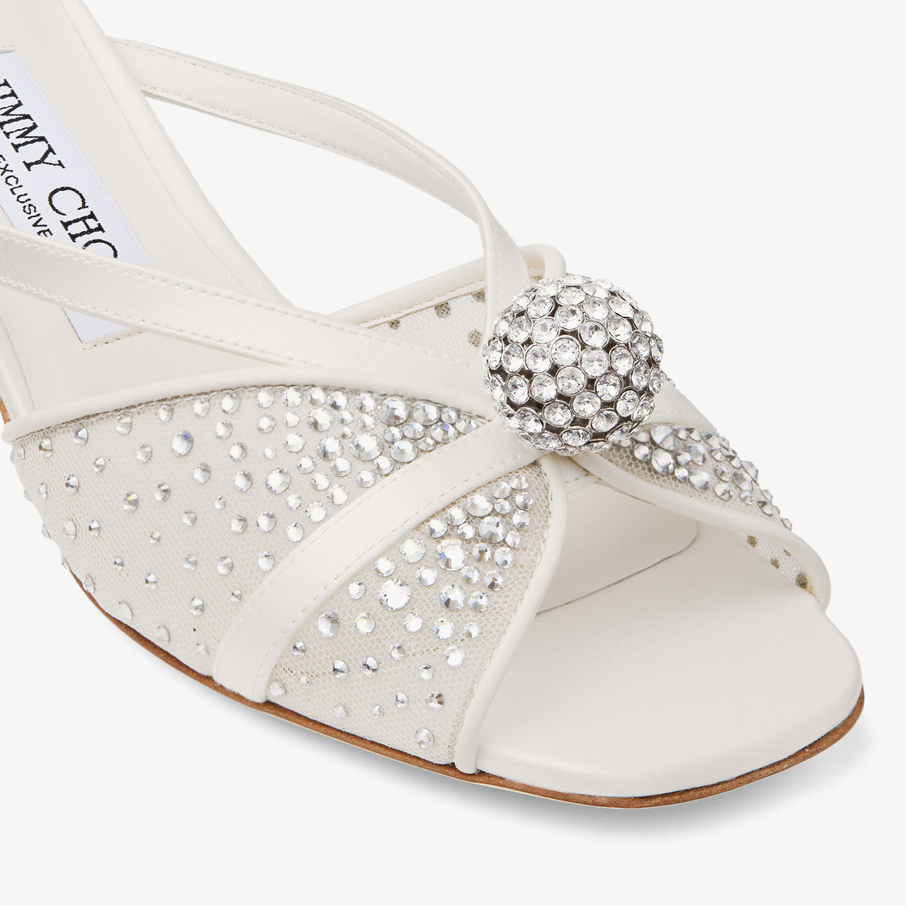 Siva Mule 50 | Sabot in raso e mesh avorio con galassia dégradé e sfera ...