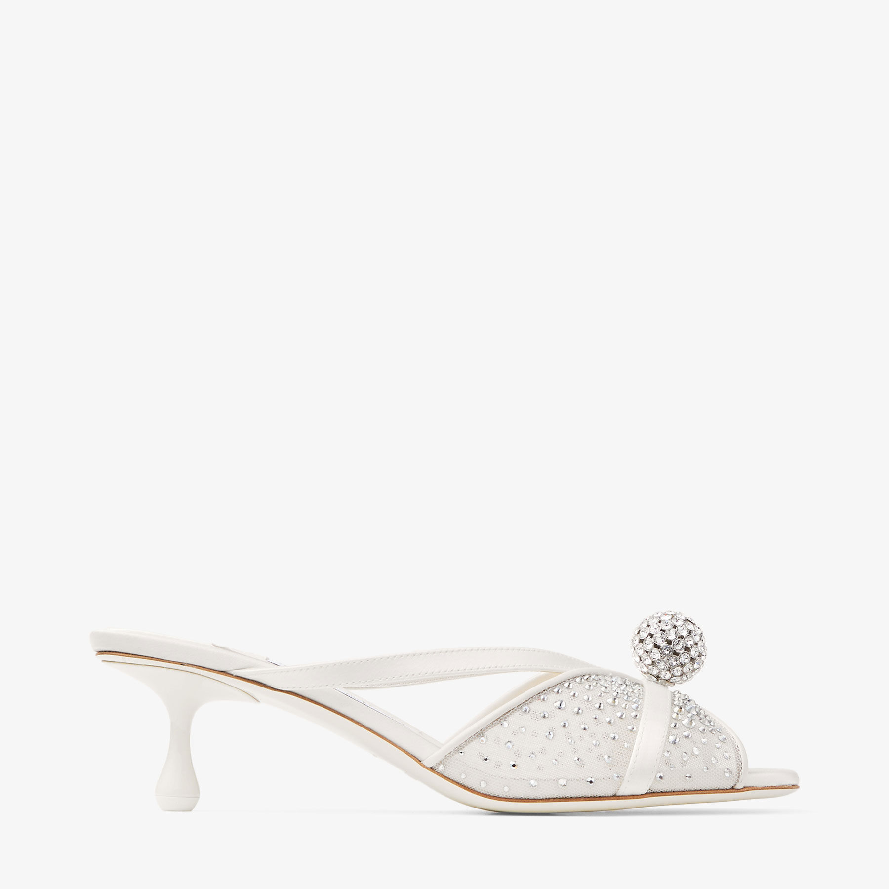 Siva Mule 50 | Sabot in raso e mesh avorio con galassia dégradé e sfera ...