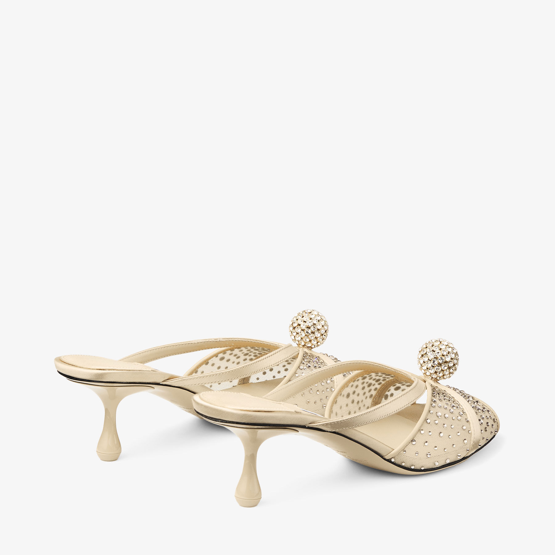 Siva Mule 50 | Sabot in raso e mesh oro tenue chiaro con galassia ...
