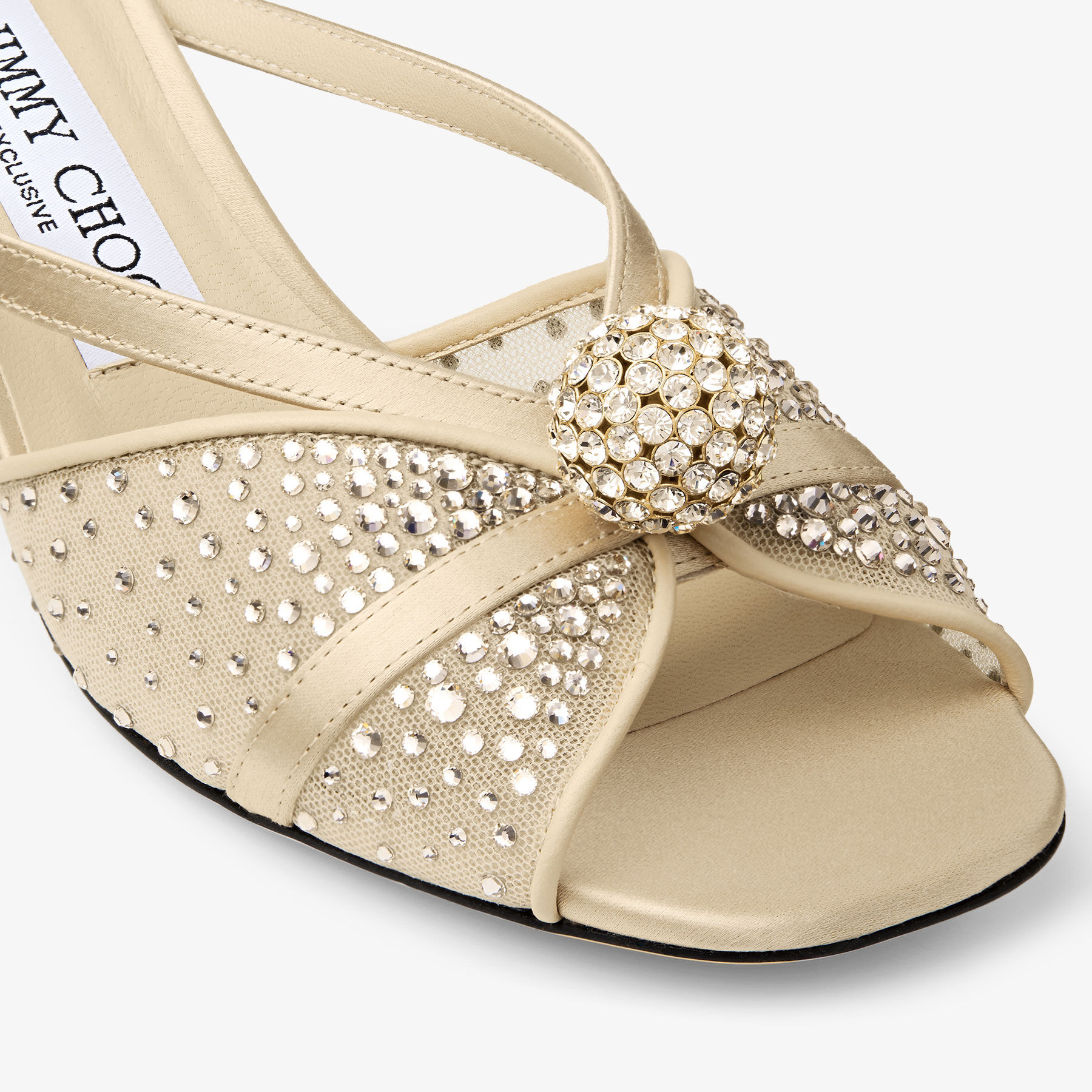 Siva Mule 50 | Sabot in raso e mesh oro tenue chiaro con galassia ...